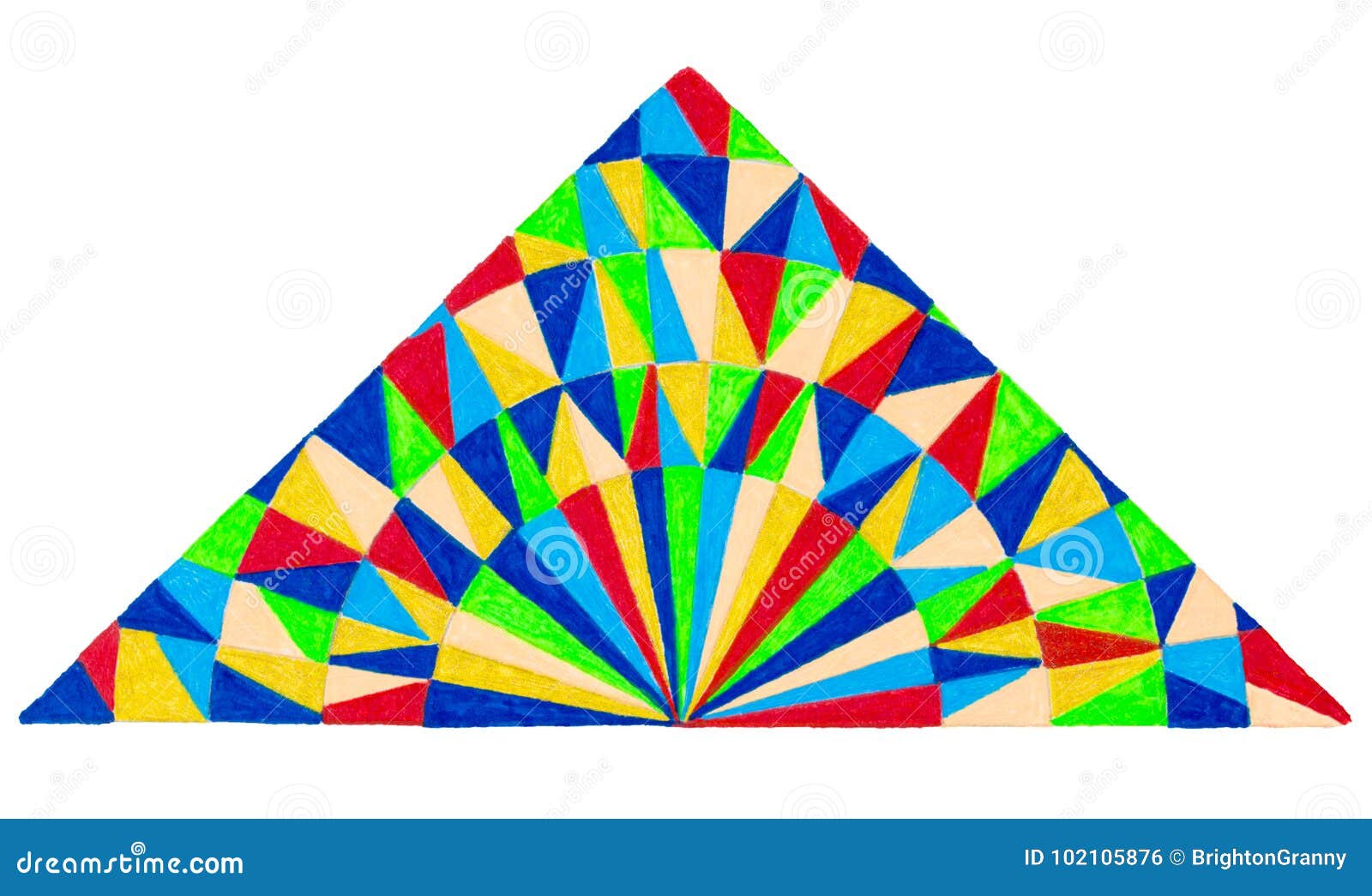 Colorful Hand Painted Triangle Stock Illustration - Illustration of ...