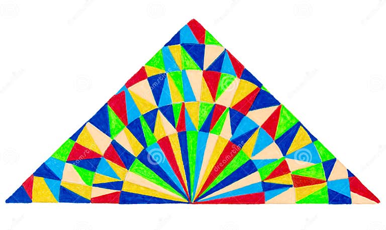 Colorful Hand Painted Triangle Stock Illustration - Illustration of ...