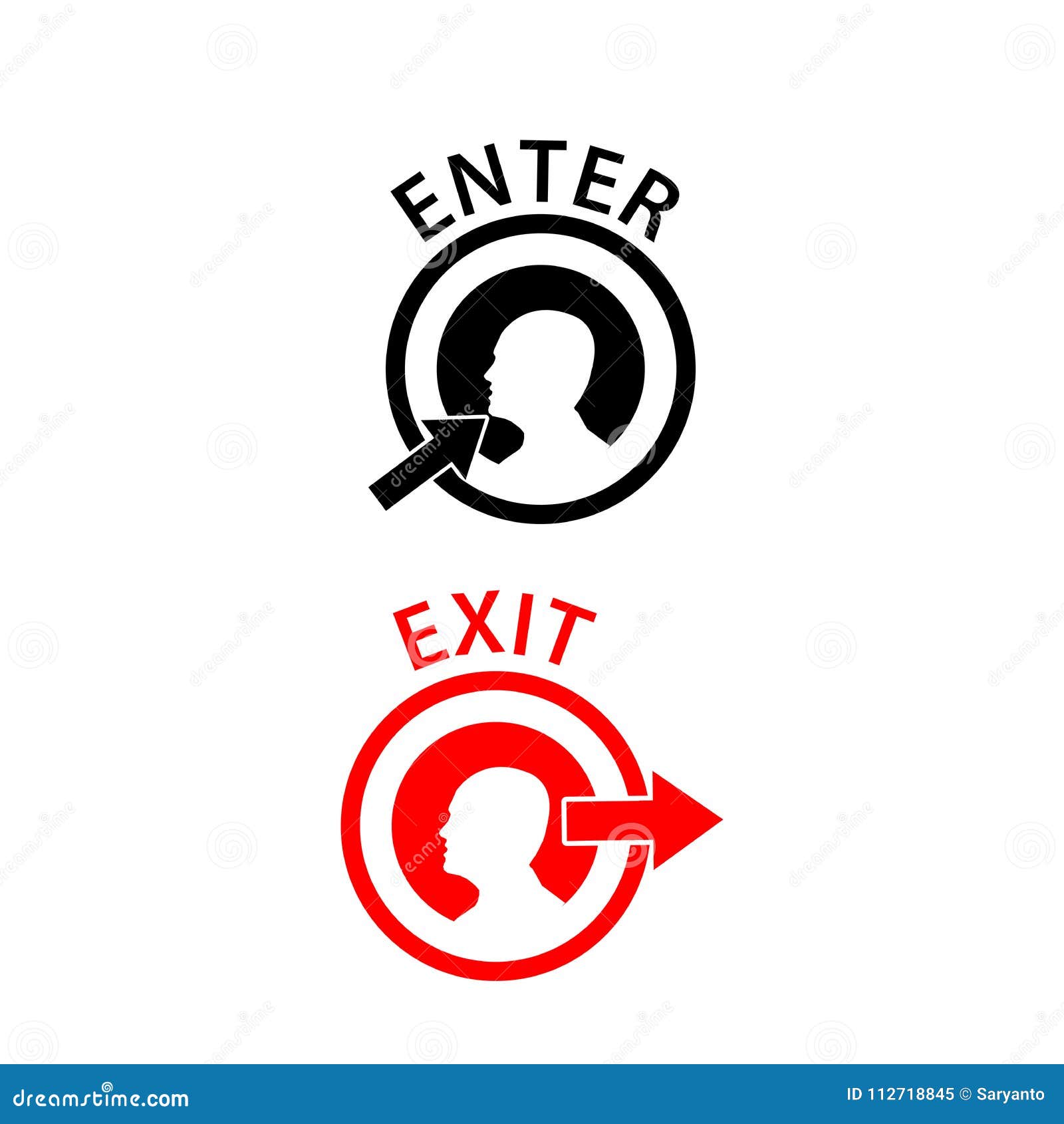 Colorful Hand Phone Icon Set.Exit and Enter Vector Icons. Flat Design ...