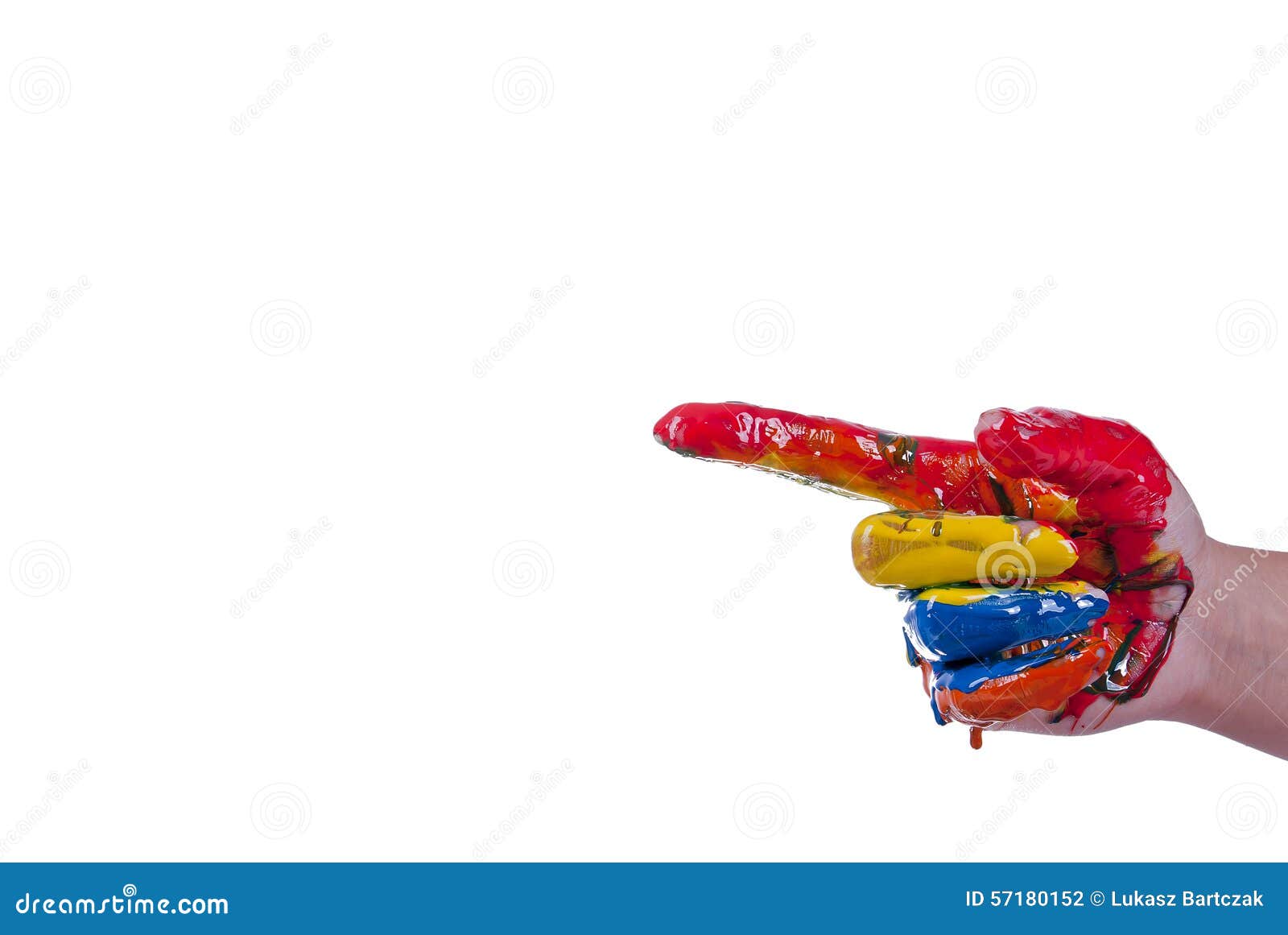 Colorful hand pointing stock photo. Image of concept - 57180152