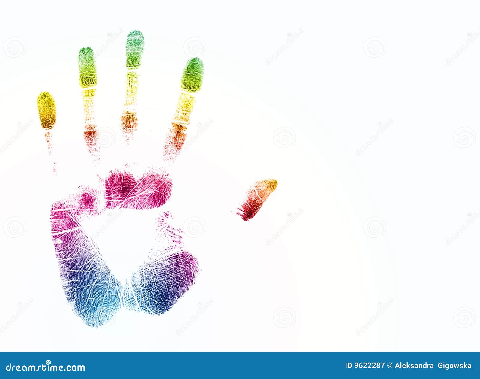 Colorful hand print stock illustration. Illustration of multicolored ...