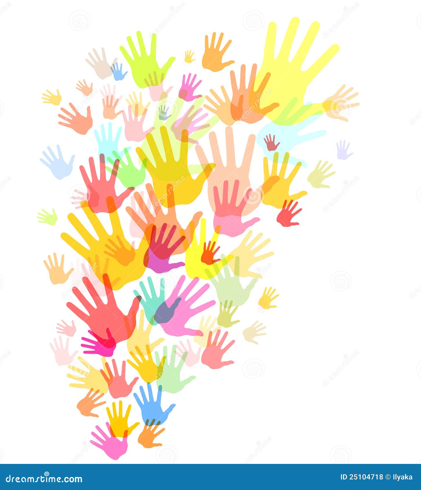 Colorful Hand Print Background Stock Vector - Illustration of card ...