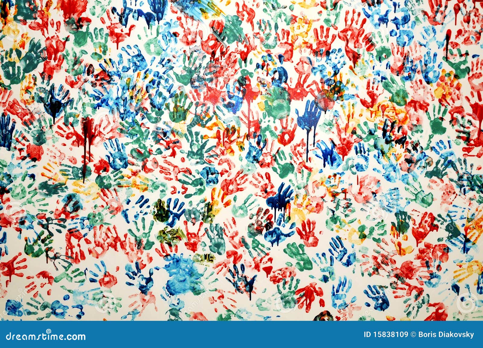 Colorful Hand Prints Collage Stock Photo | CartoonDealer.com #90498606