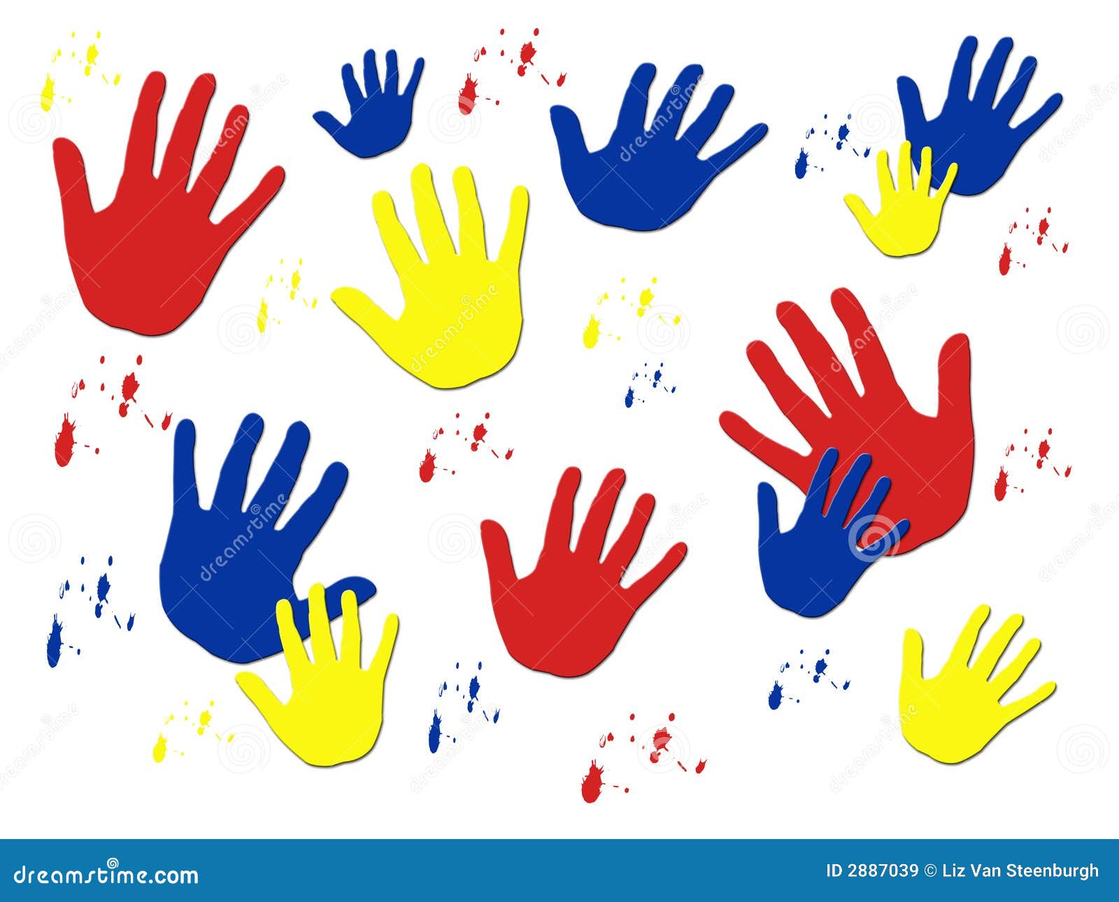 Colorful Hand Prints stock illustration. Illustration of school - 2887039