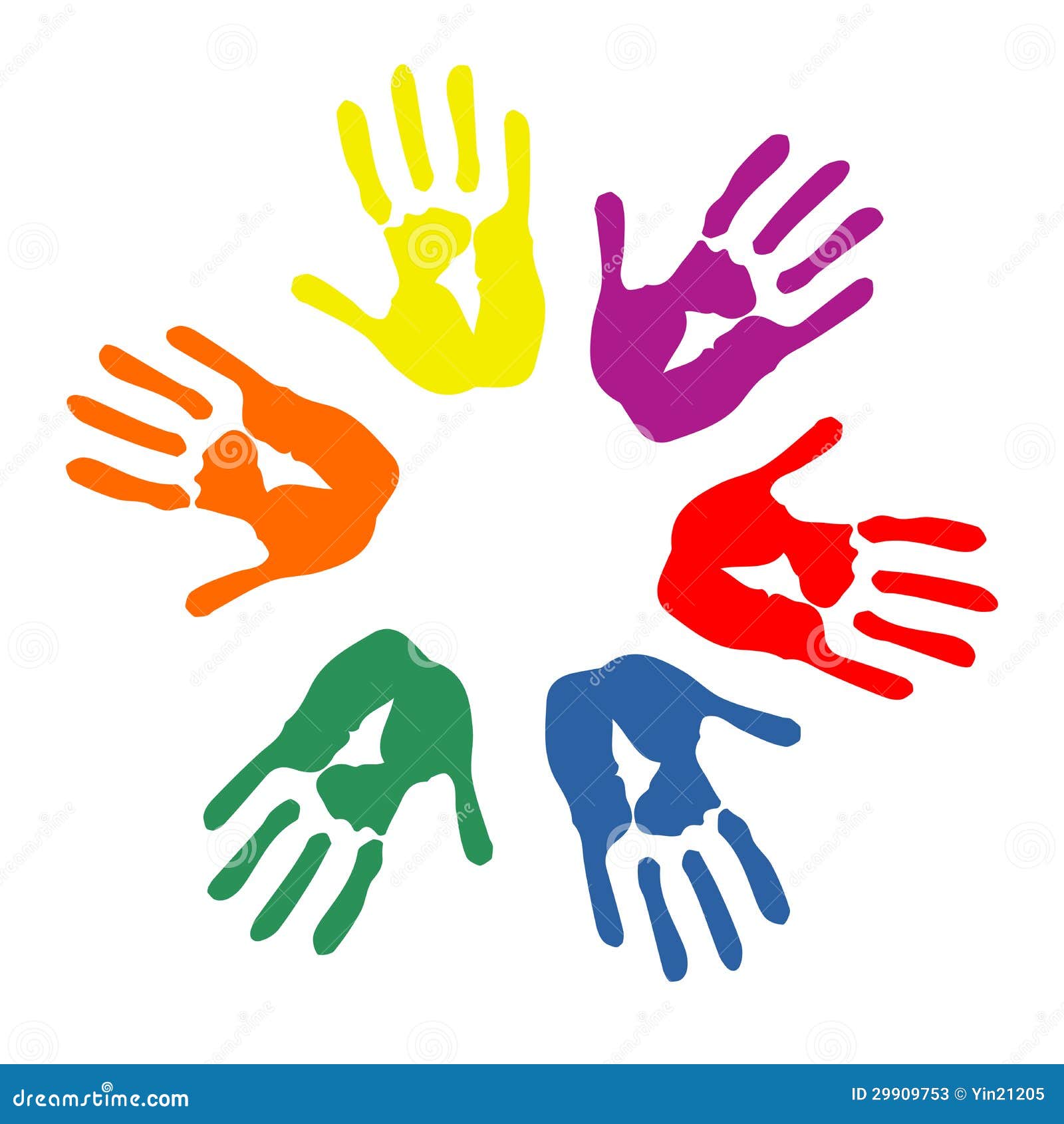 Colorful hands circle stock vector. Illustration of finger - 29909753
