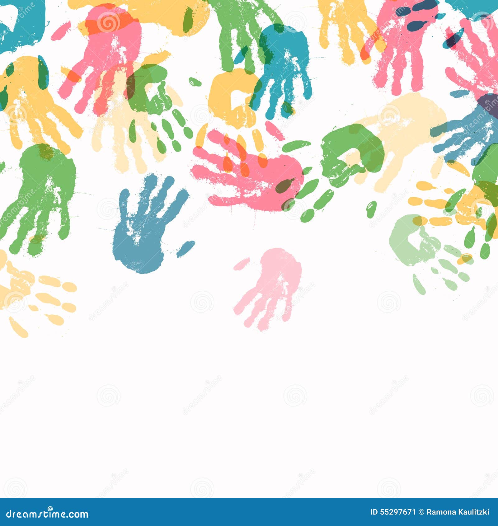 Colorful Hand prints stock illustration. Illustration of illustrated ...