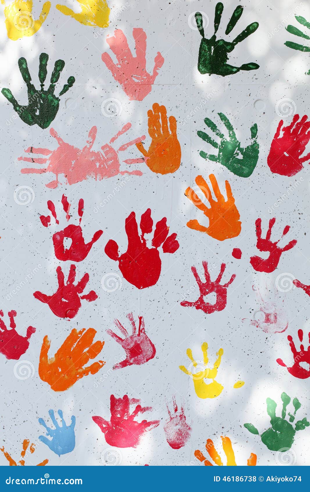 Colorful hand prints stock photo. Image of childhood - 46186738
