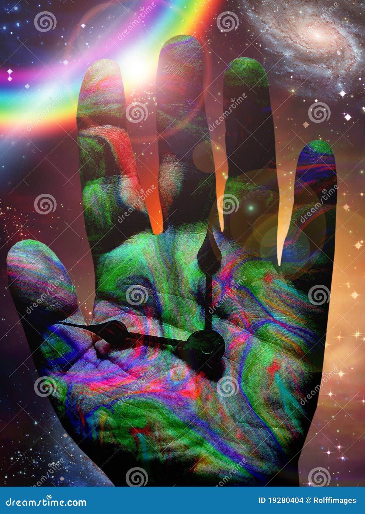 Colorful hand of time stock illustration. Illustration of control ...