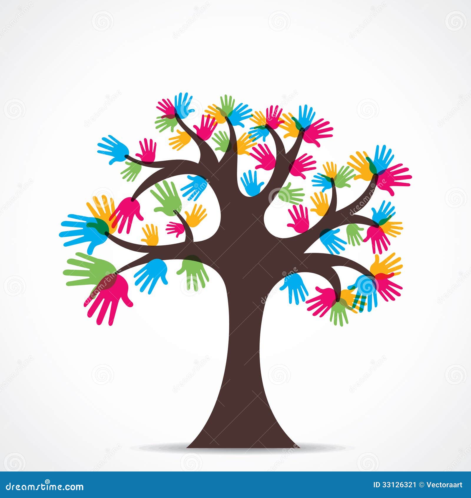 Colorful hand tree stock vector. Illustration of communication - 33126321