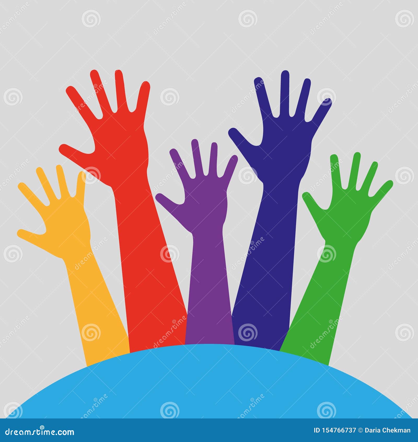 Colorful Hand Up . Eps 10.Vector Illustration Stock Illustration ...