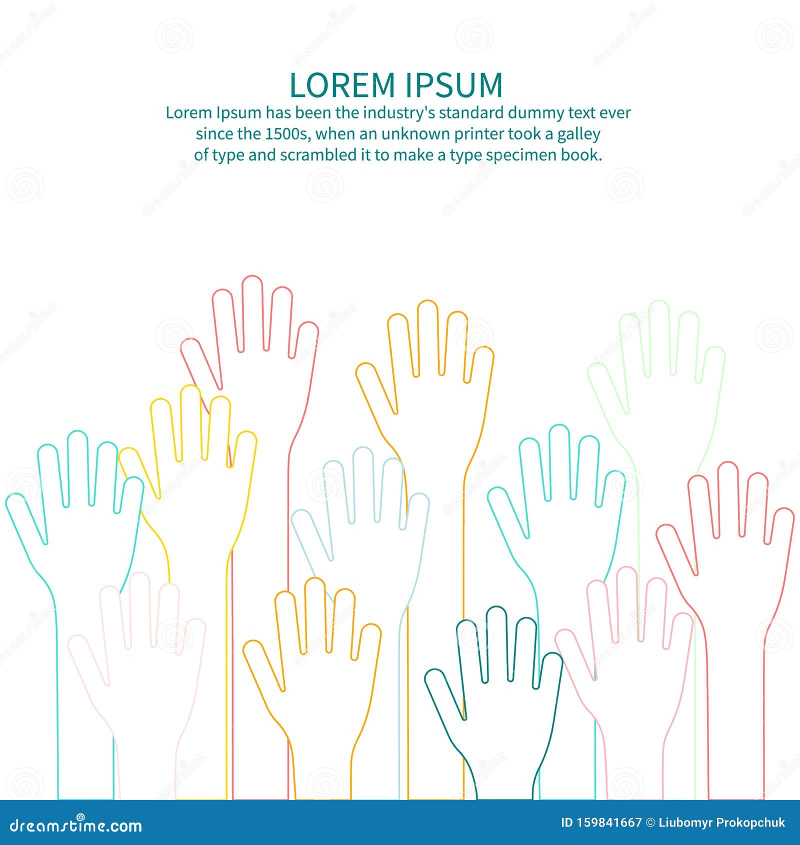 Colorful Hand Up Vector stock illustration. Illustration of pink ...