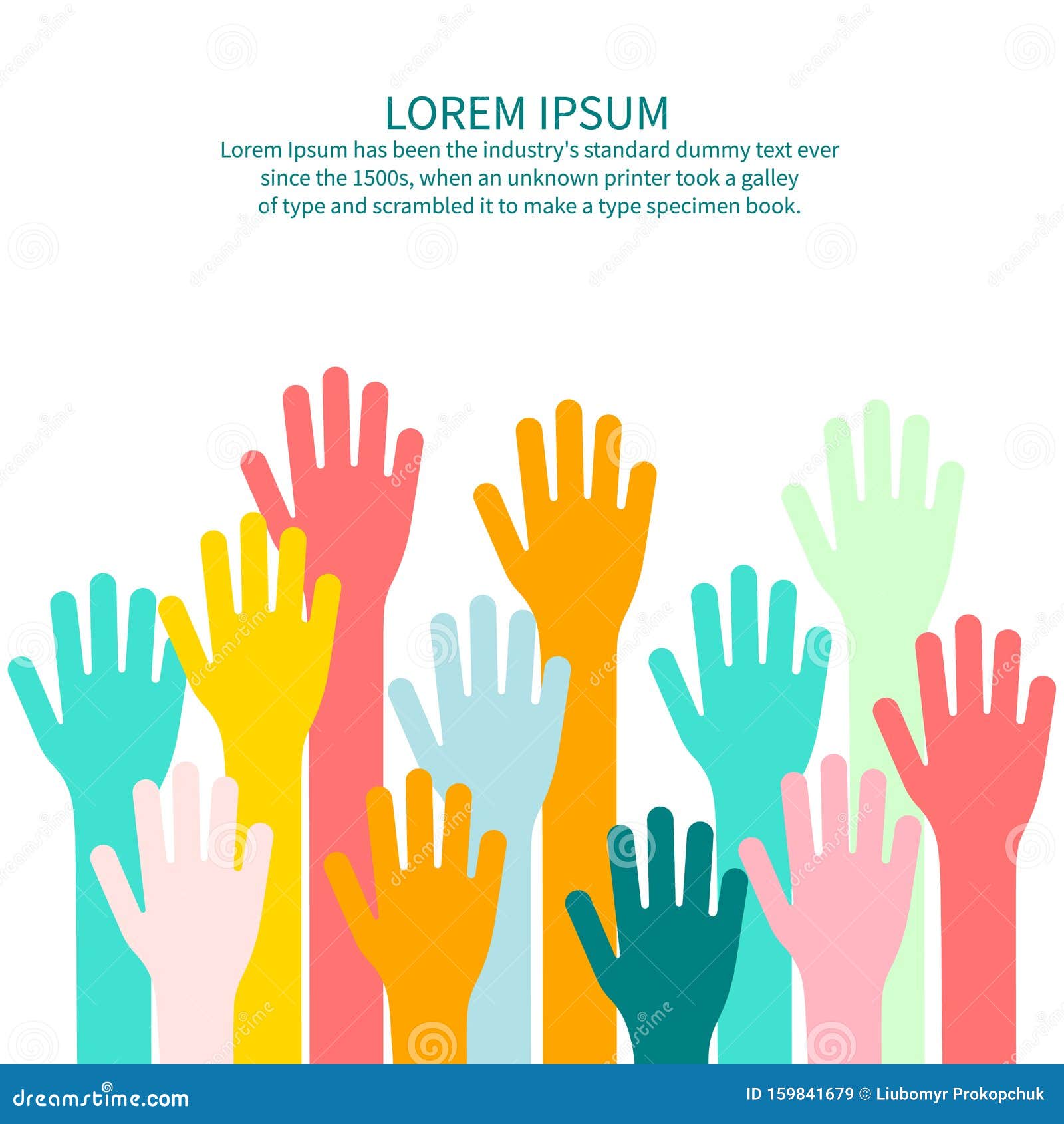 Colorful Hand Up Vector stock illustration. Illustration of hand ...