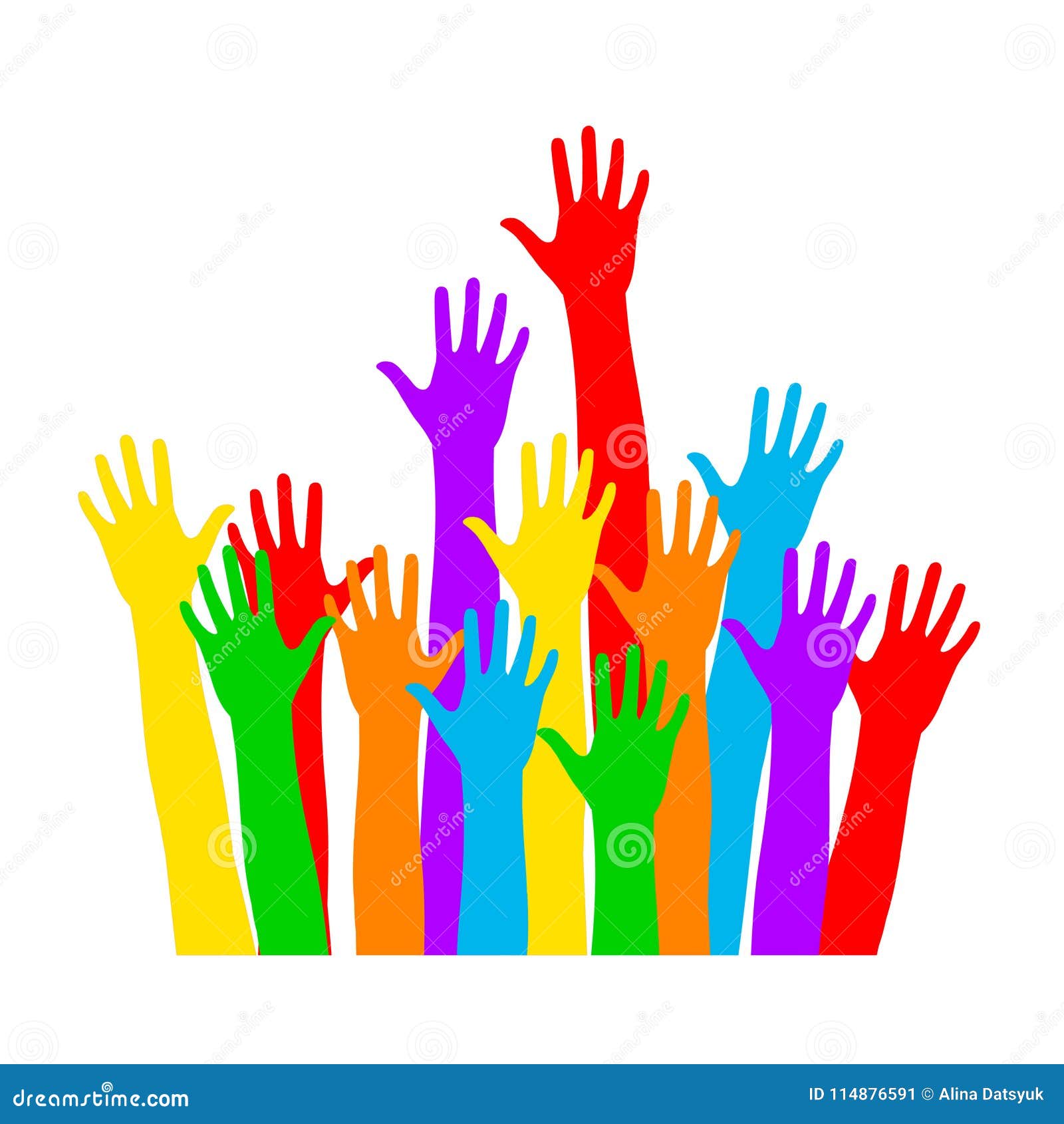 Colorful Hand Up Vector. stock vector. Illustration of picks - 114876591