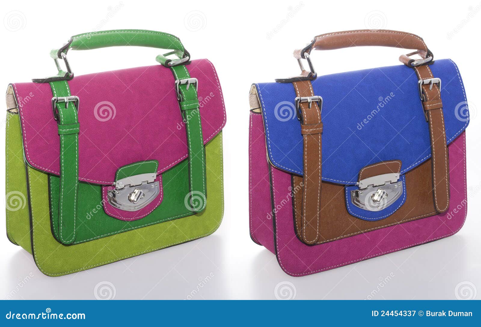 Colorful handbags stock image. Image of pink, luggage - 24454337
