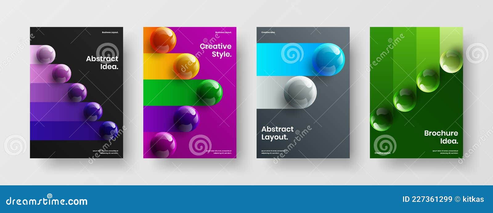 Colorful Handbill A4 Design Vector Concept Set Stock Vector ...