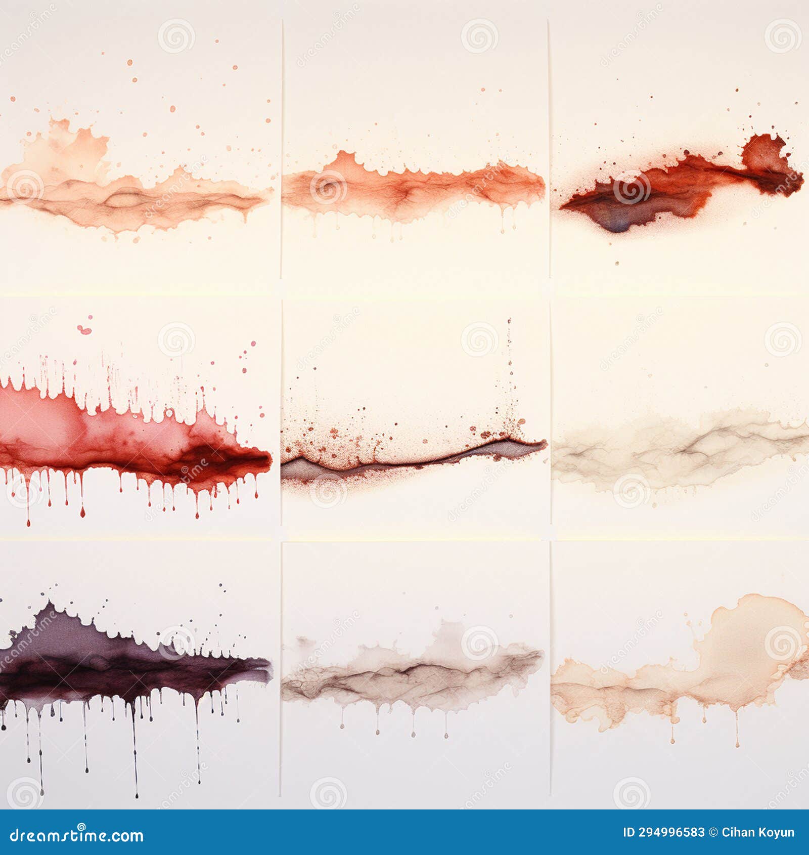 Colorful Handdrawn Ink Blot on White Stock Illustration - Illustration ...