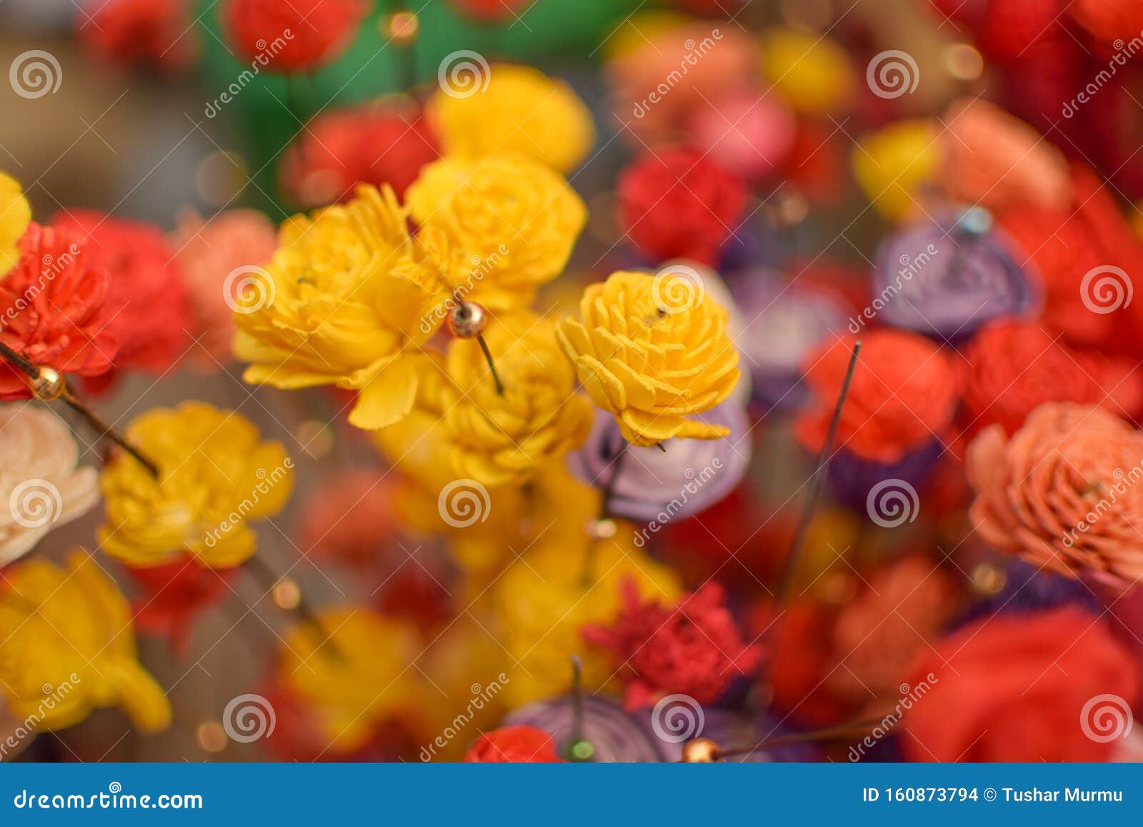 Colorful Handicraft Flower for Decoration Stock Photo - Image of ...