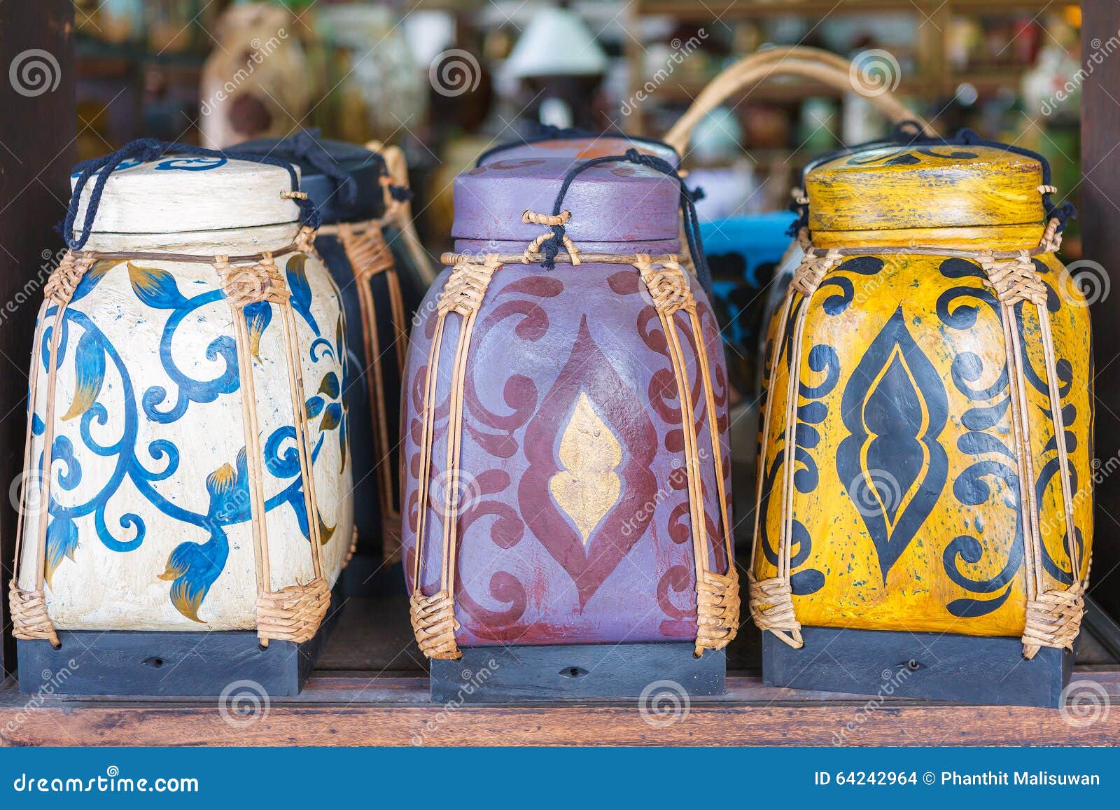 Colorful Handicrafts in Northern Thailand Stock Photo - Image of ...