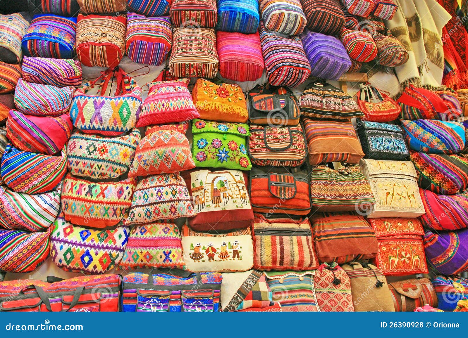 Colorful Handmade Bags, Peru Stock Photo - Image of aztec, handmade ...