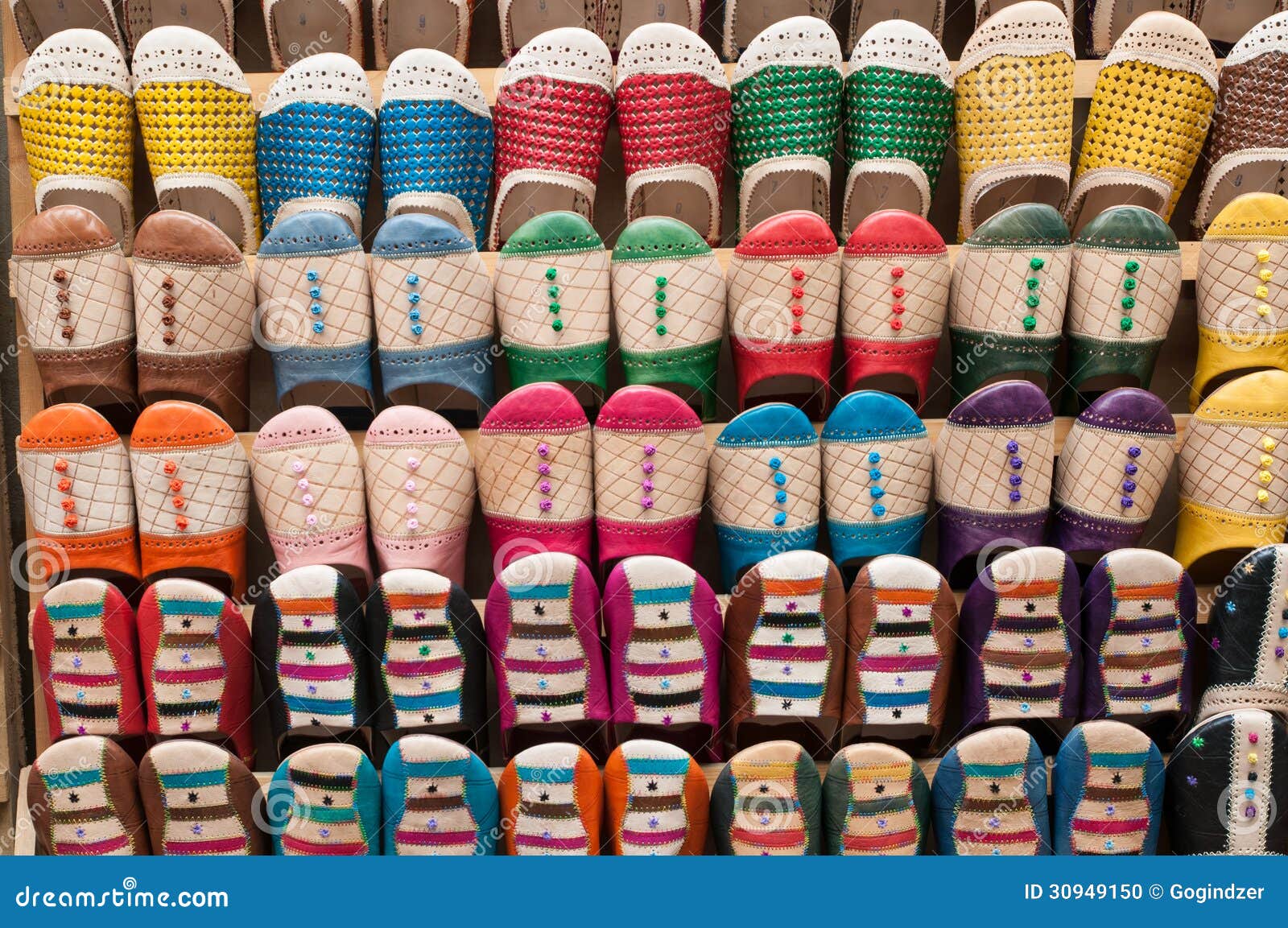 Colorful handmade slippers stock photo. Image of foot - 30949150