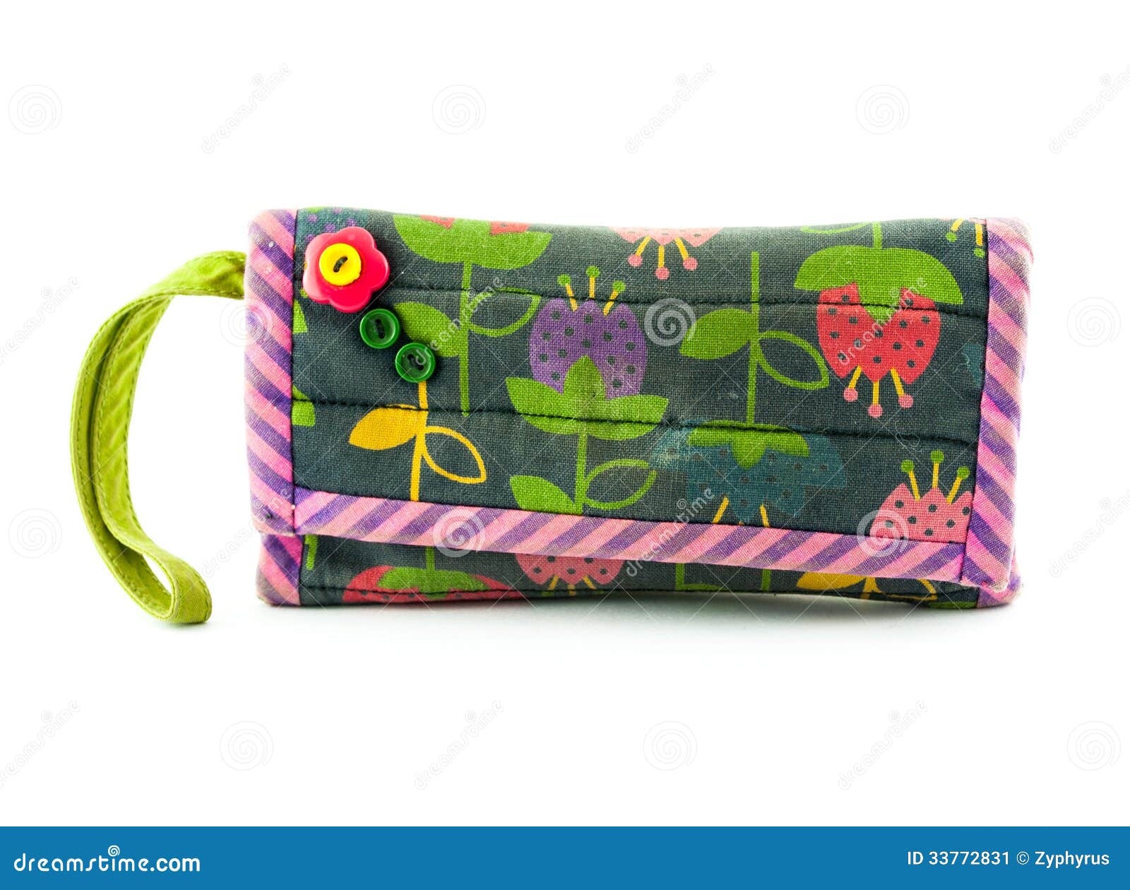 Colorful Handmade of Small Fabric Purse Stock Image - Image of female ...