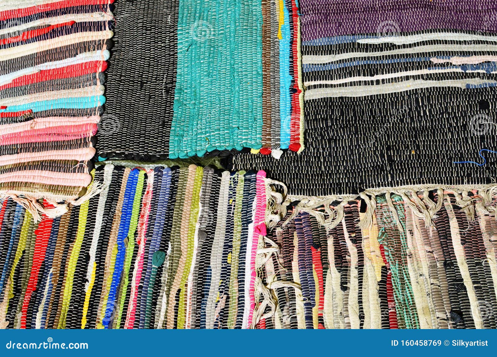 Colorful Handmade Weaved Rug Made in Old Russian Tradition Stock Image ...