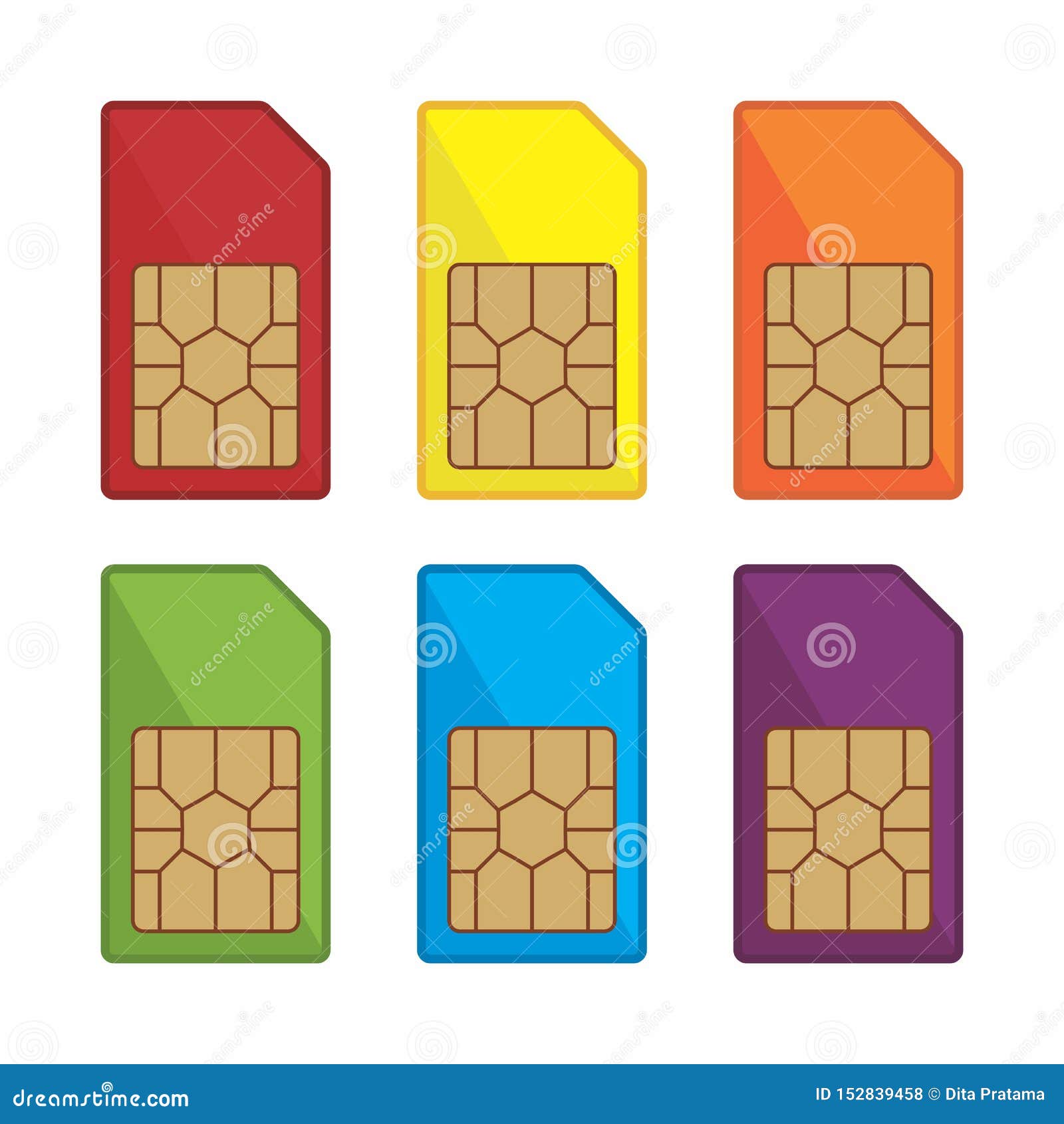 Colorful Sim Card Vector Icon. Stock Illustration - Illustration of ...
