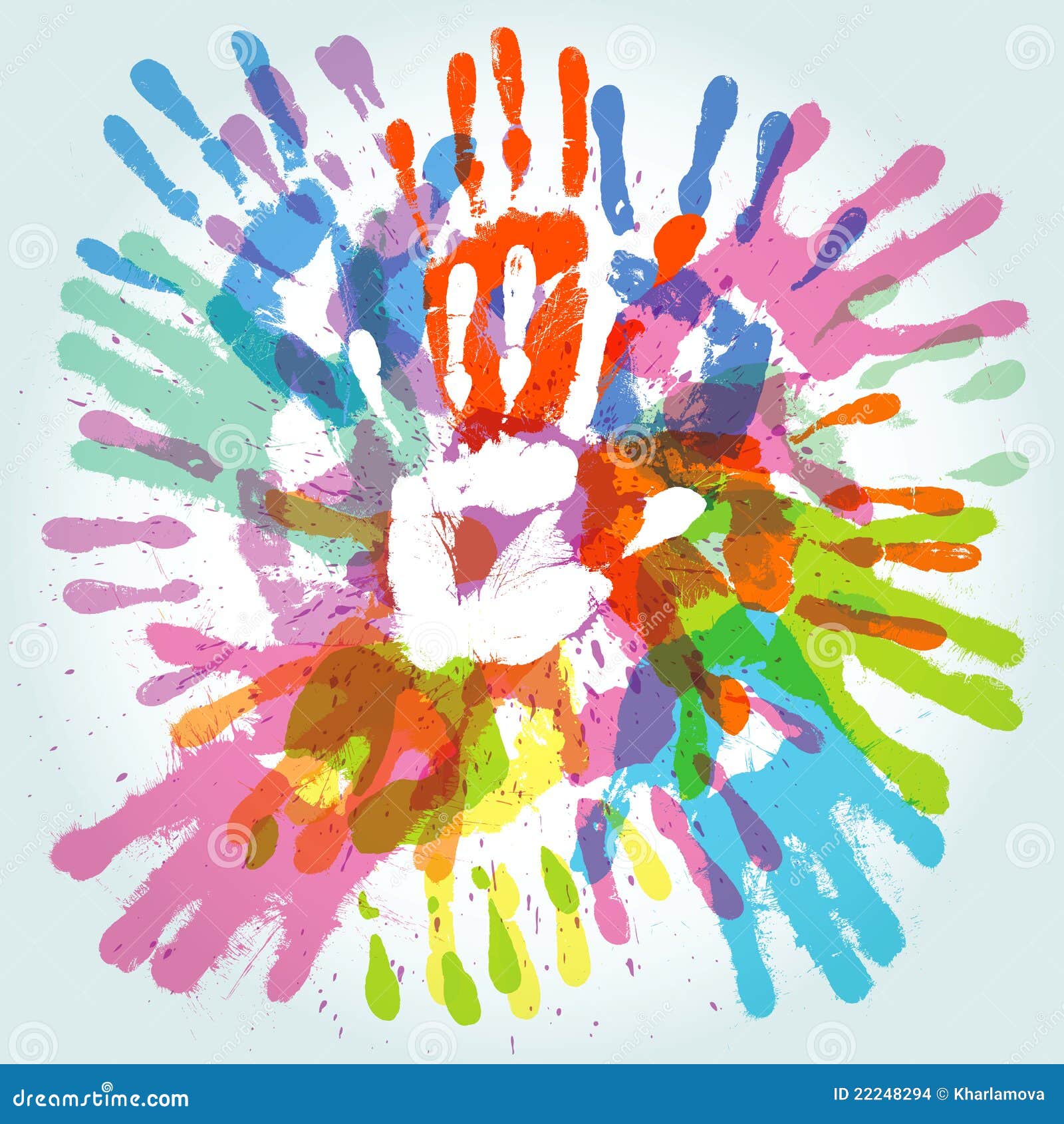 Colorful handprint stock vector. Illustration of daycare - 22248294