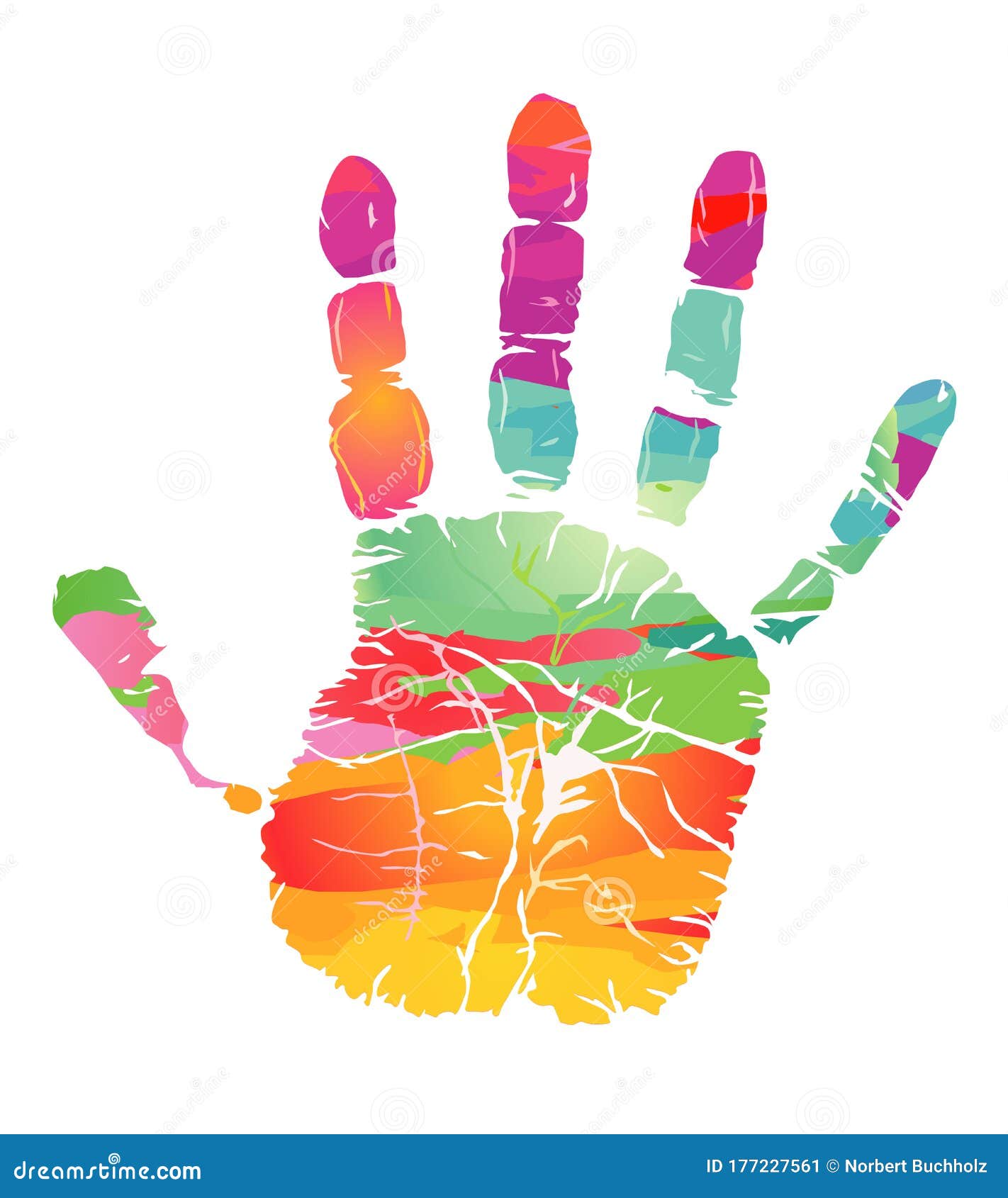 Colorful Handprint - Colorful Illustration Stock Vector - Illustration ...