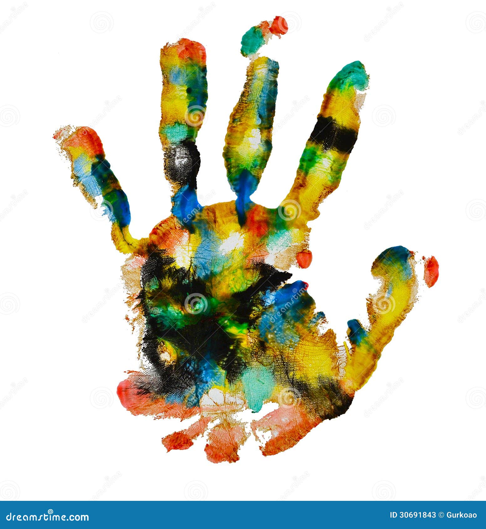 Colorful handprint stock illustration. Illustration of hand - 30691843