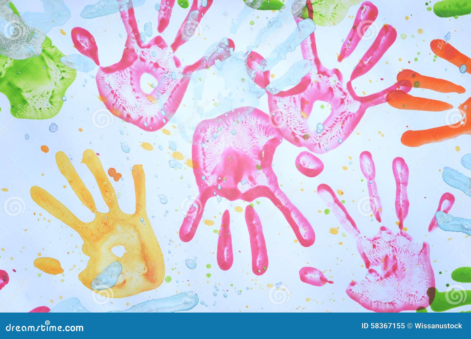 Colorful handprint stock image. Image of hands, rainbow - 58367155