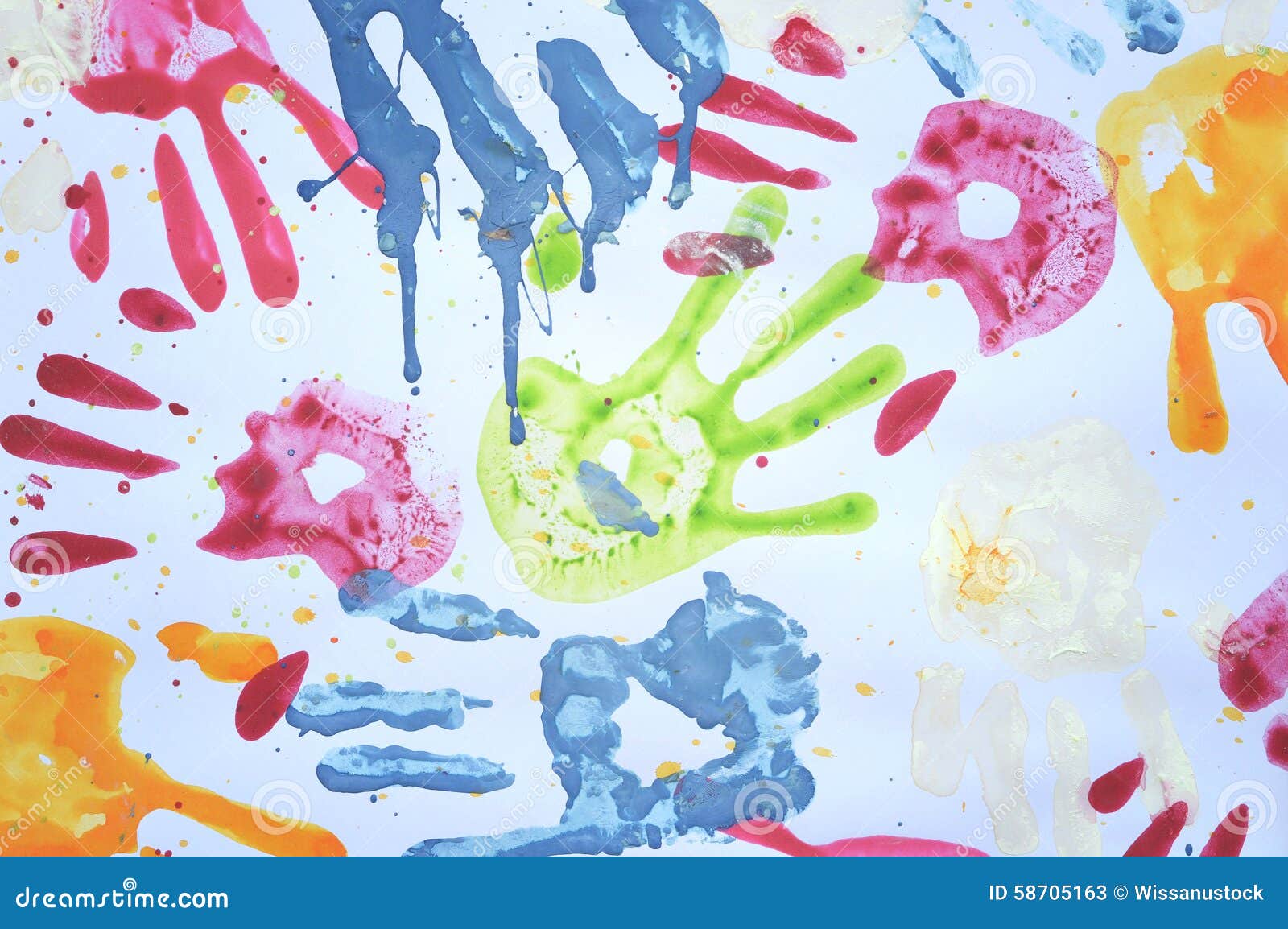 Colorful Handprint Seamless Tile Cartoon Vector | CartoonDealer.com ...