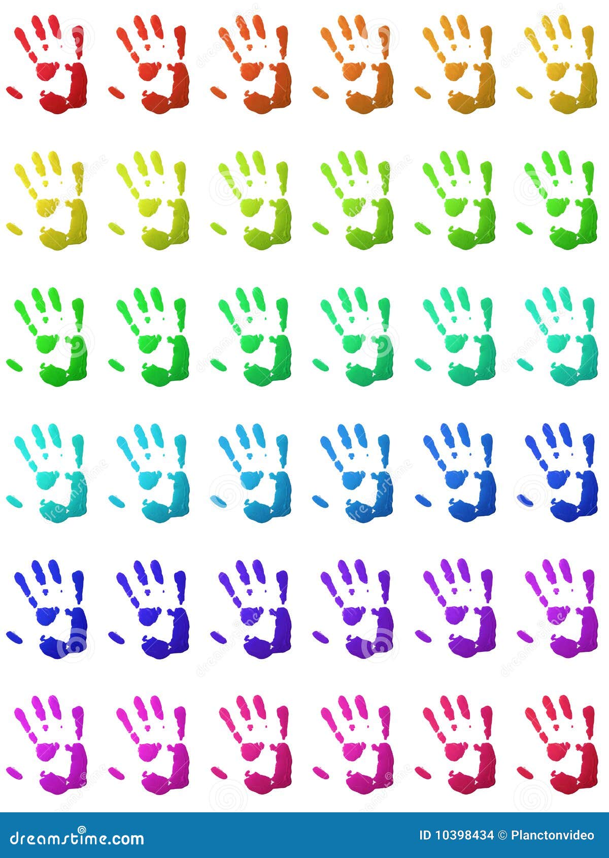 Colorful handprints stock illustration. Illustration of hands - 10398434