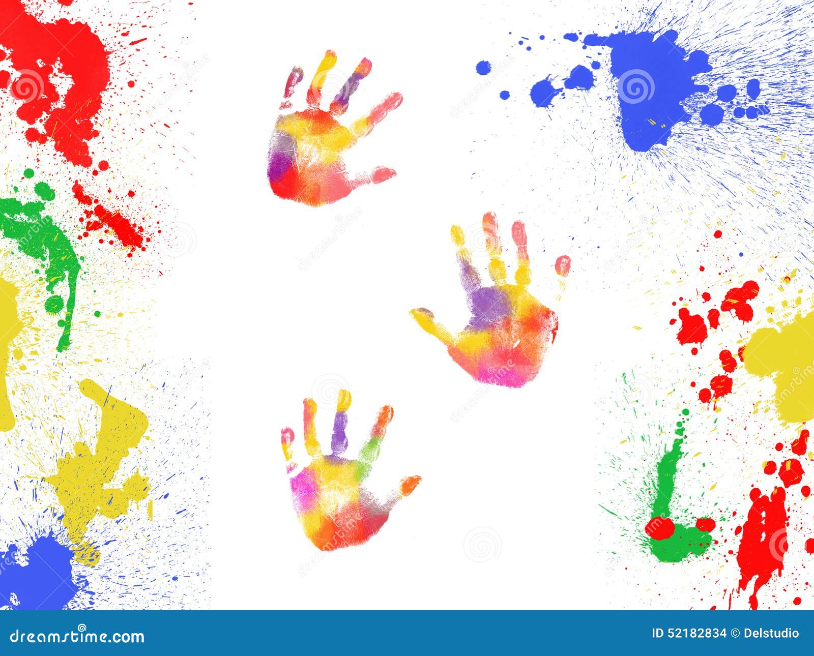 Colorful Handprints By Kids Royalty-Free Stock Photo | CartoonDealer ...