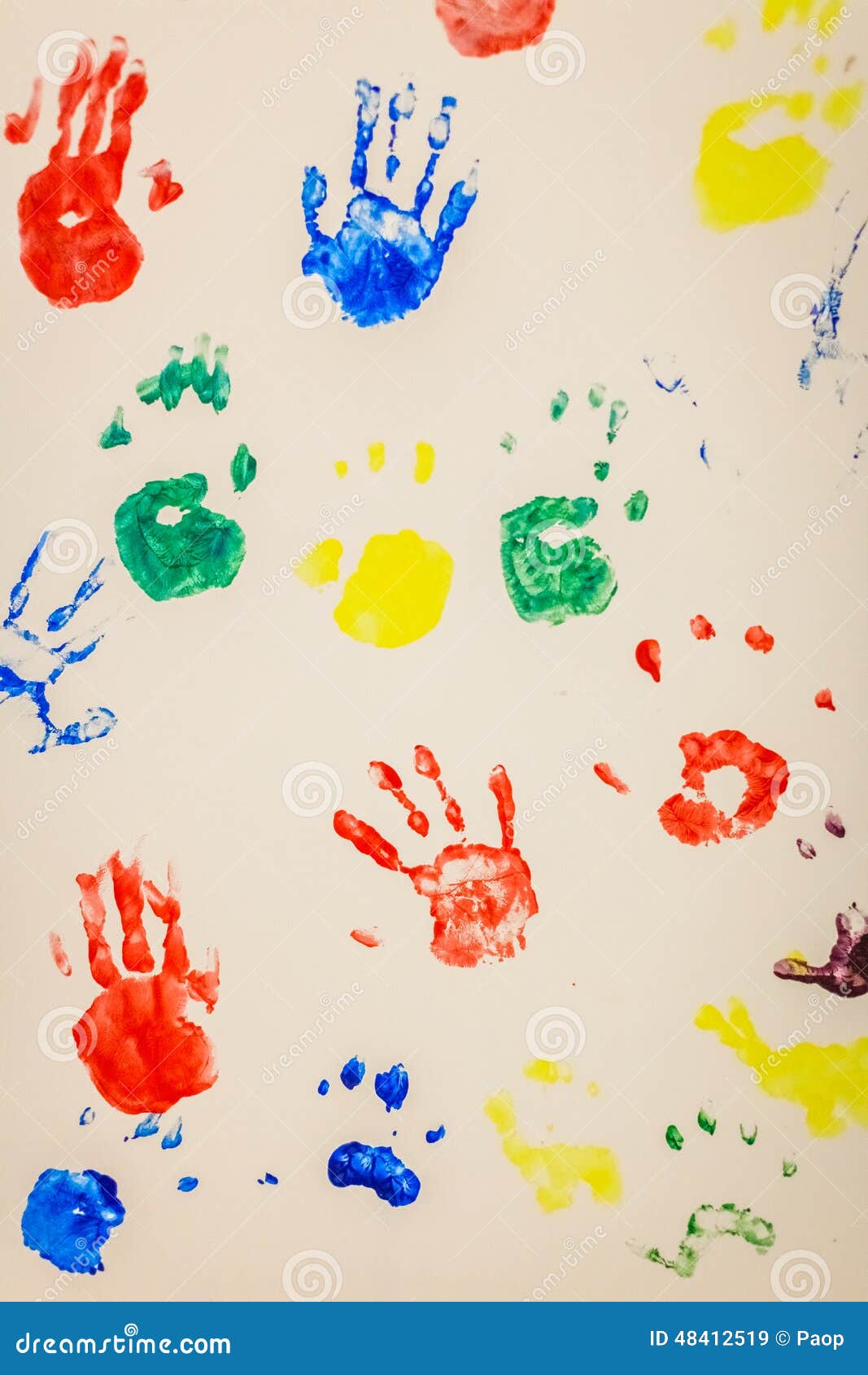 Colorful handprints stock image. Image of coloured, artistic - 48412519