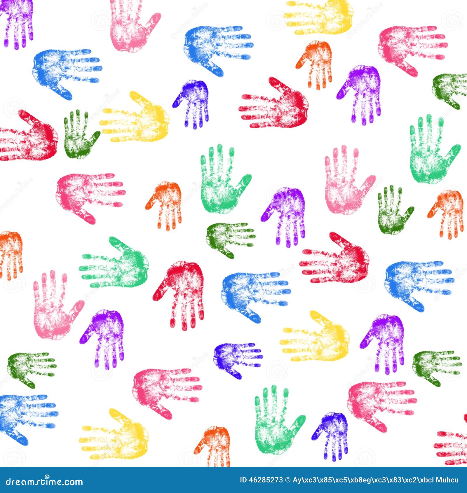 Colorful Handprints By Kids Royalty-Free Stock Photo | CartoonDealer ...