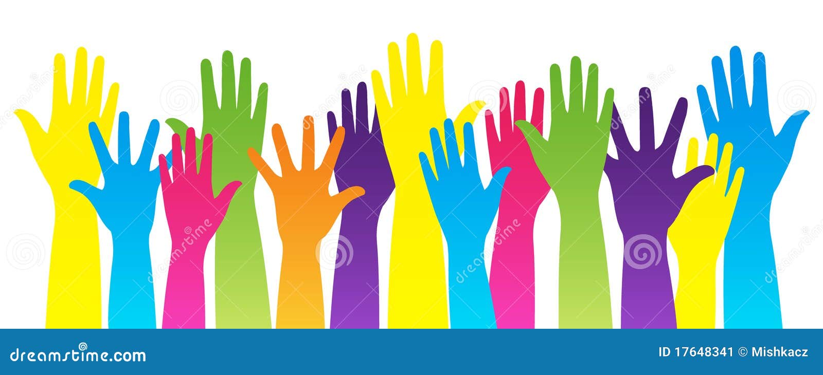 Colorful hands stock vector. Illustration of arms, background - 17648341