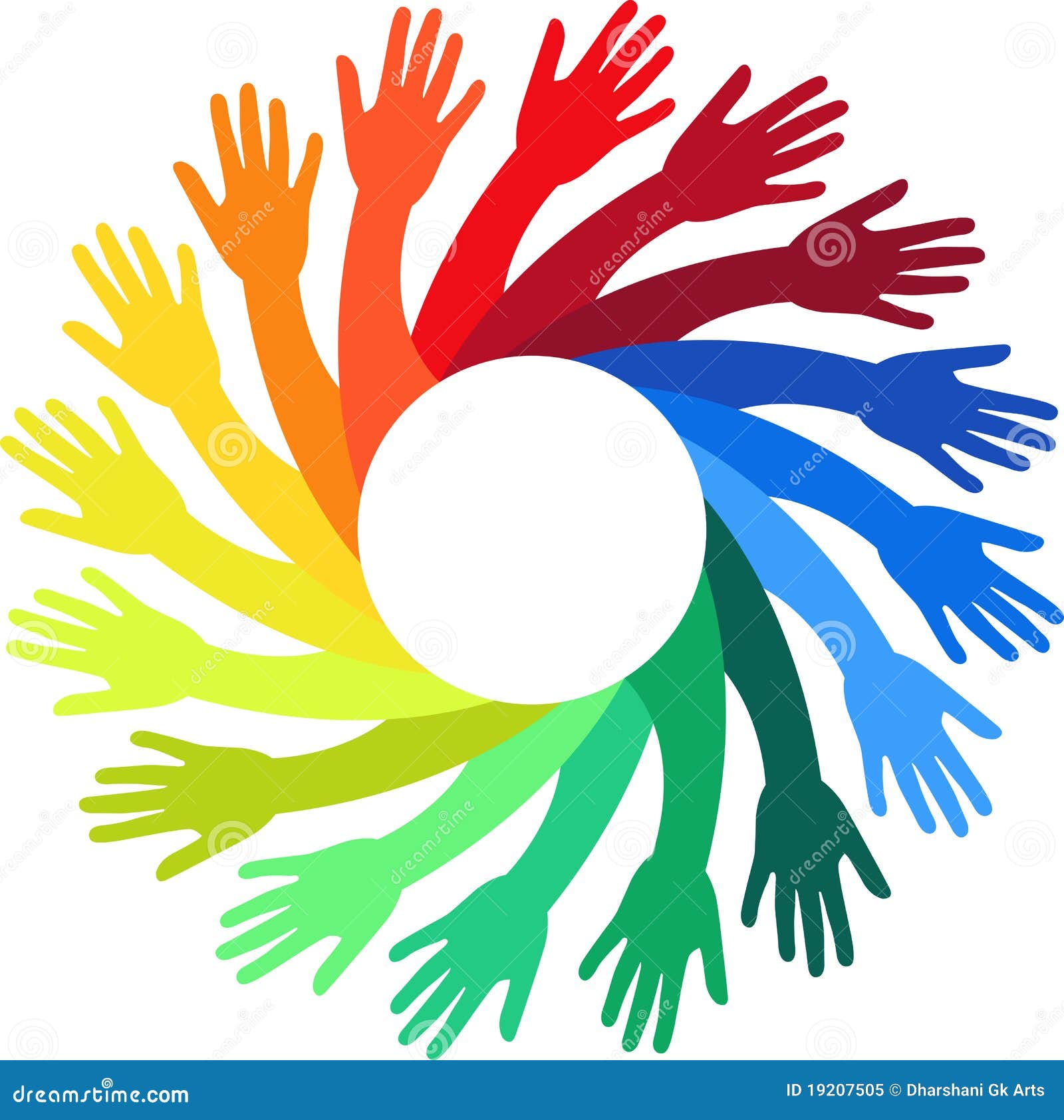 Colorful Up Hands. Vector Illustration, An Association, Unity, Partners ...