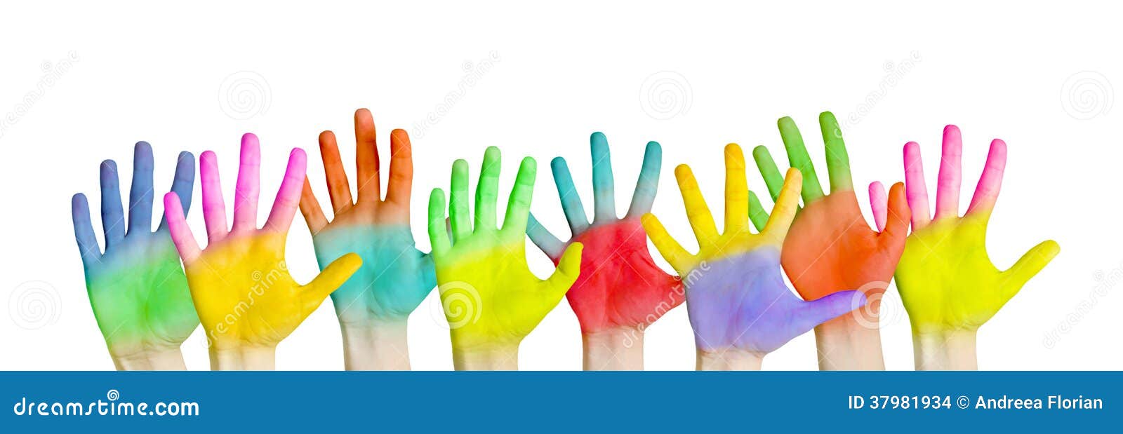 Colorful hands stock photo. Image of artistic, hand, abstract - 37981934