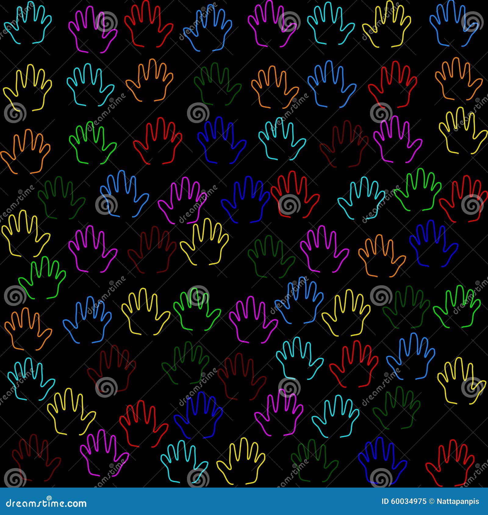 Colorful hands background stock illustration. Illustration of creative ...