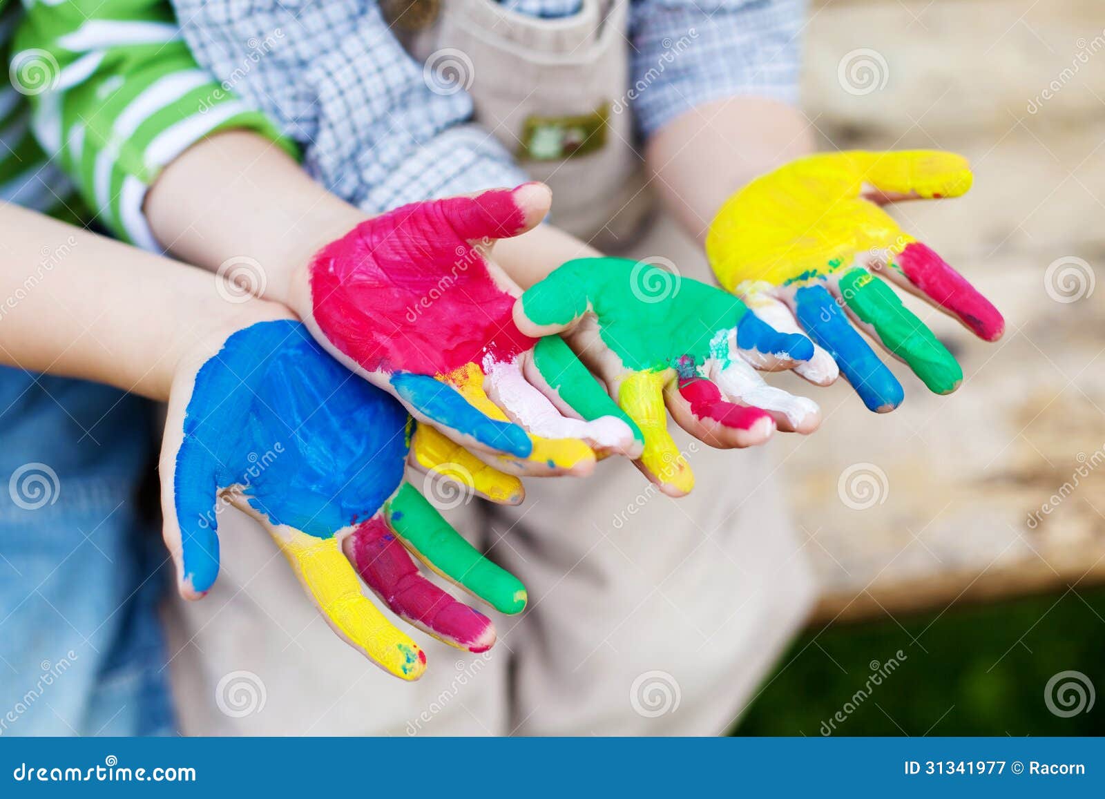 Colorful Hands of Children Playing Outside Stock Image - Image of ...
