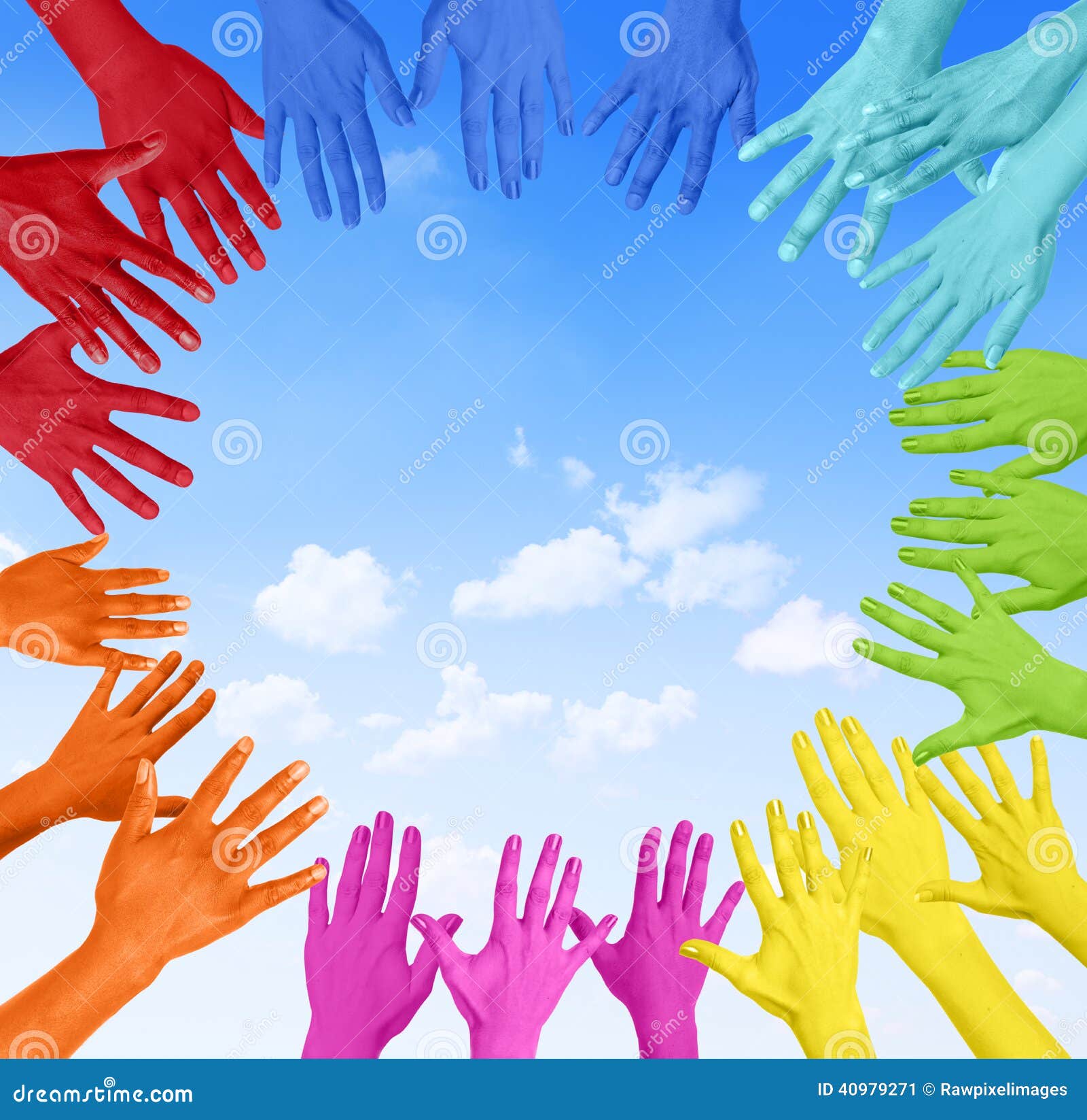 Colorful Hands in a Circle stock image. Image of hand - 40979271