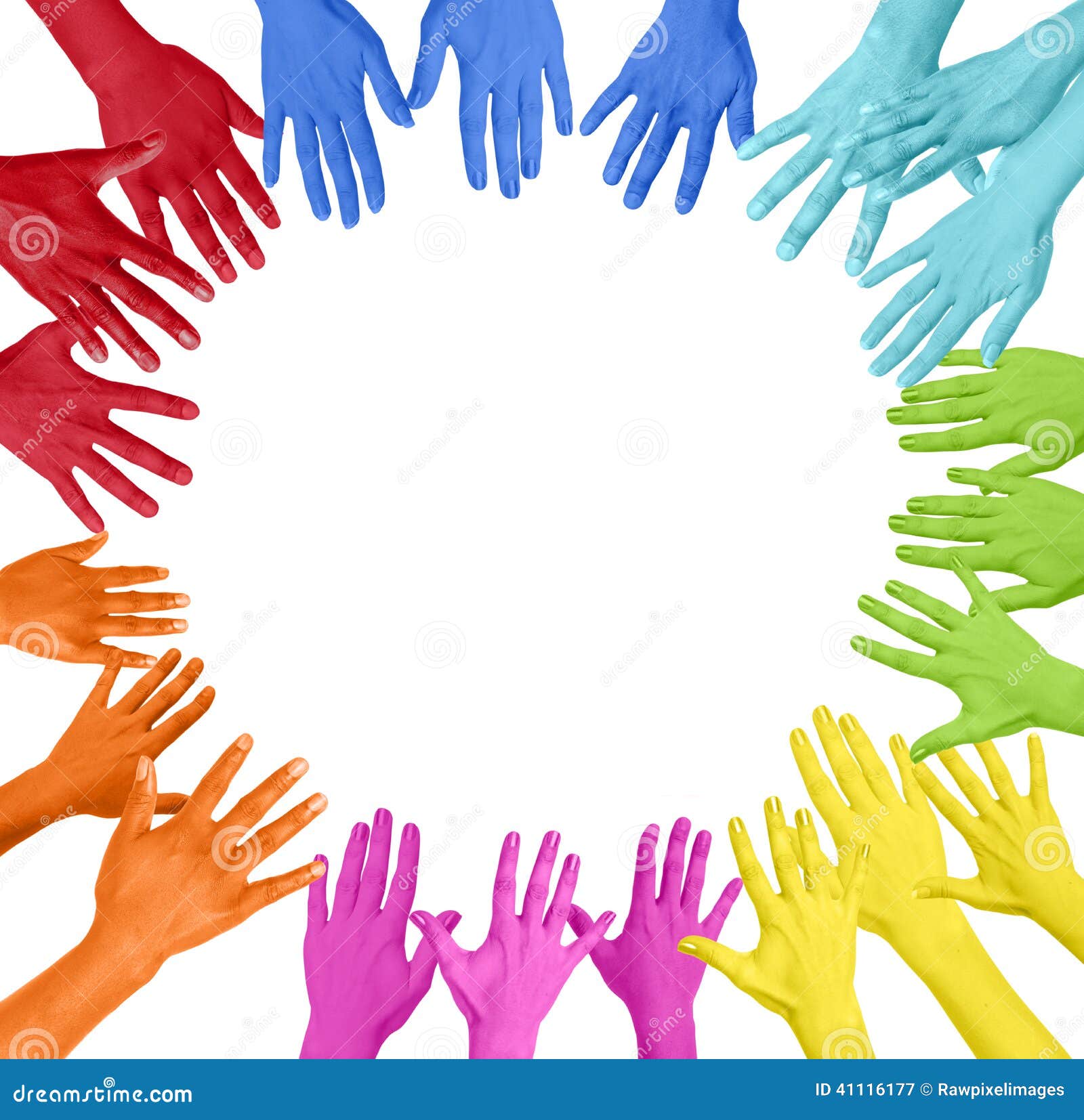 Colorful Hands in a Circle stock image. Image of colorful - 41116177