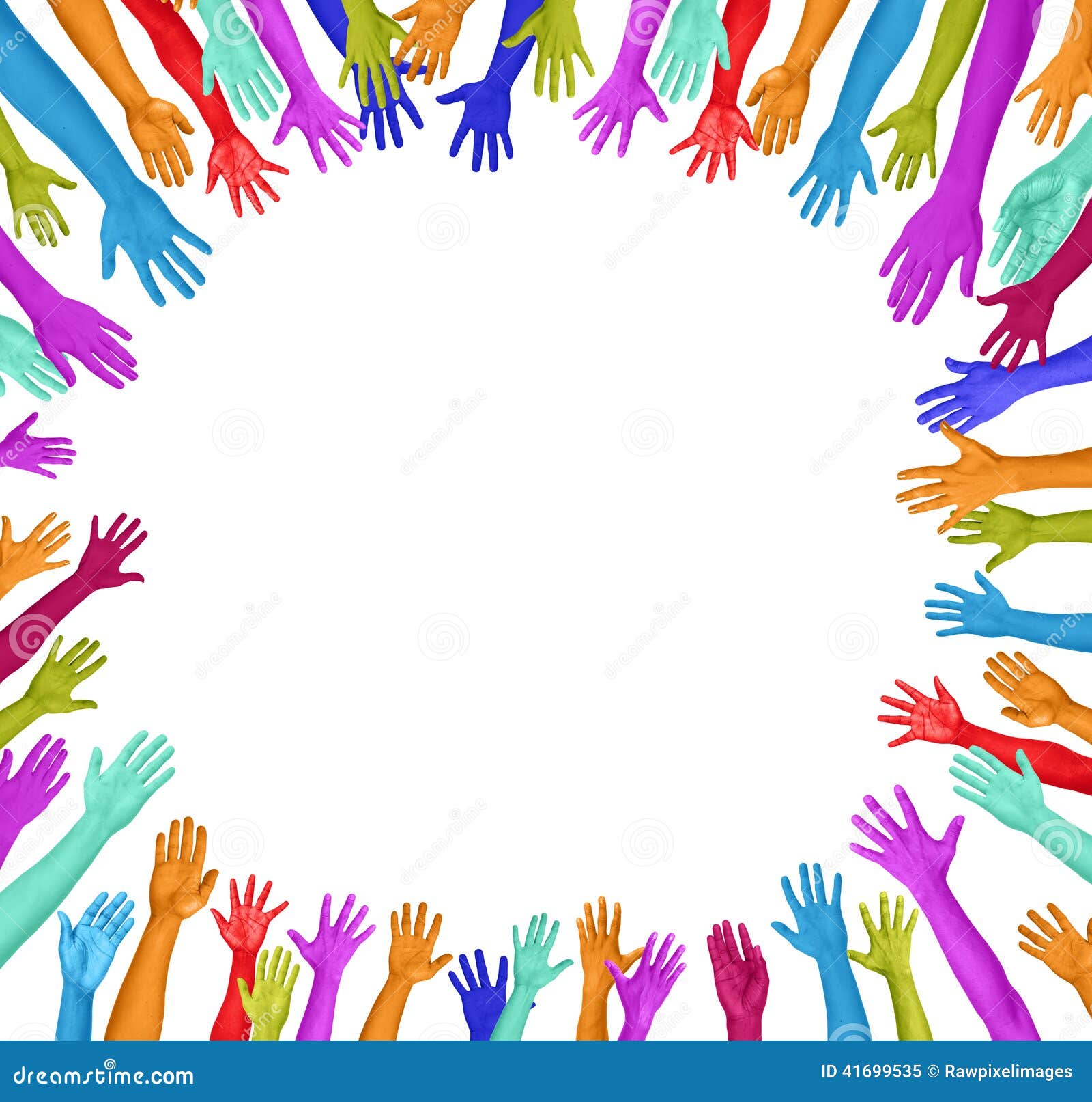 Colorful Up Hands Illustration, An Association, Unity, Partners ...