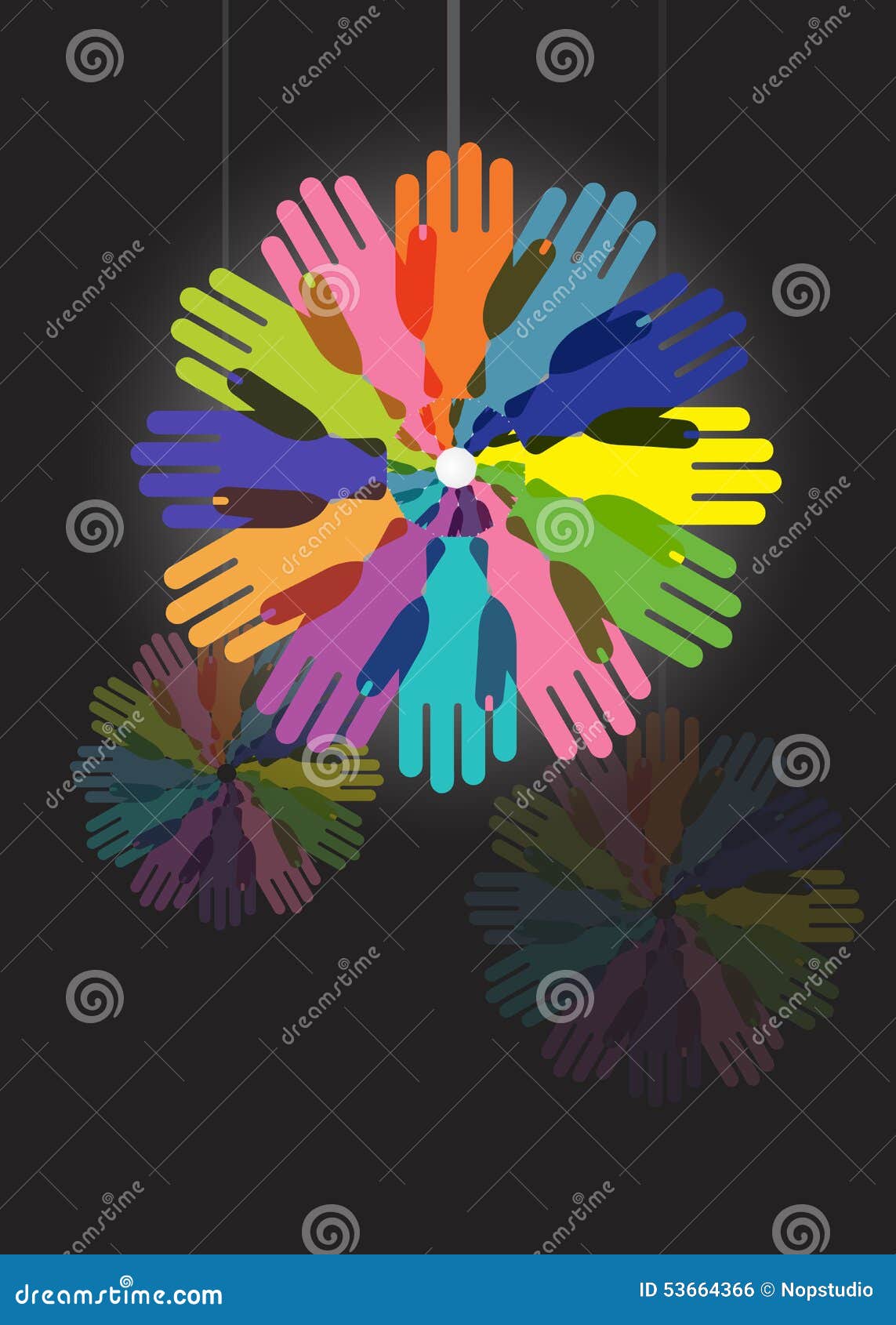 Colorful hands circle stock vector. Illustration of vector - 53664366