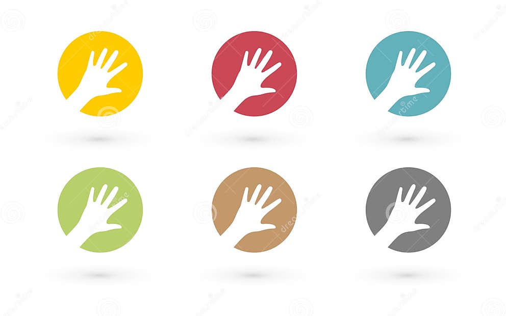 Colorful Hands in Circle Icon Stock Illustration - Illustration of ...