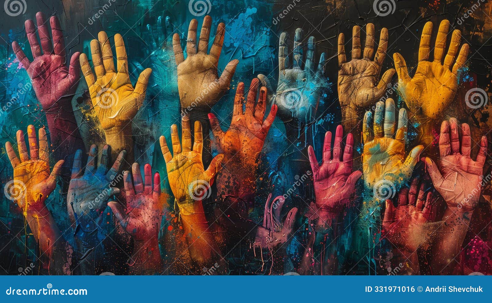 Colorful Hands Collage Symbolizing Unity and Diversity in Vibrant Style ...