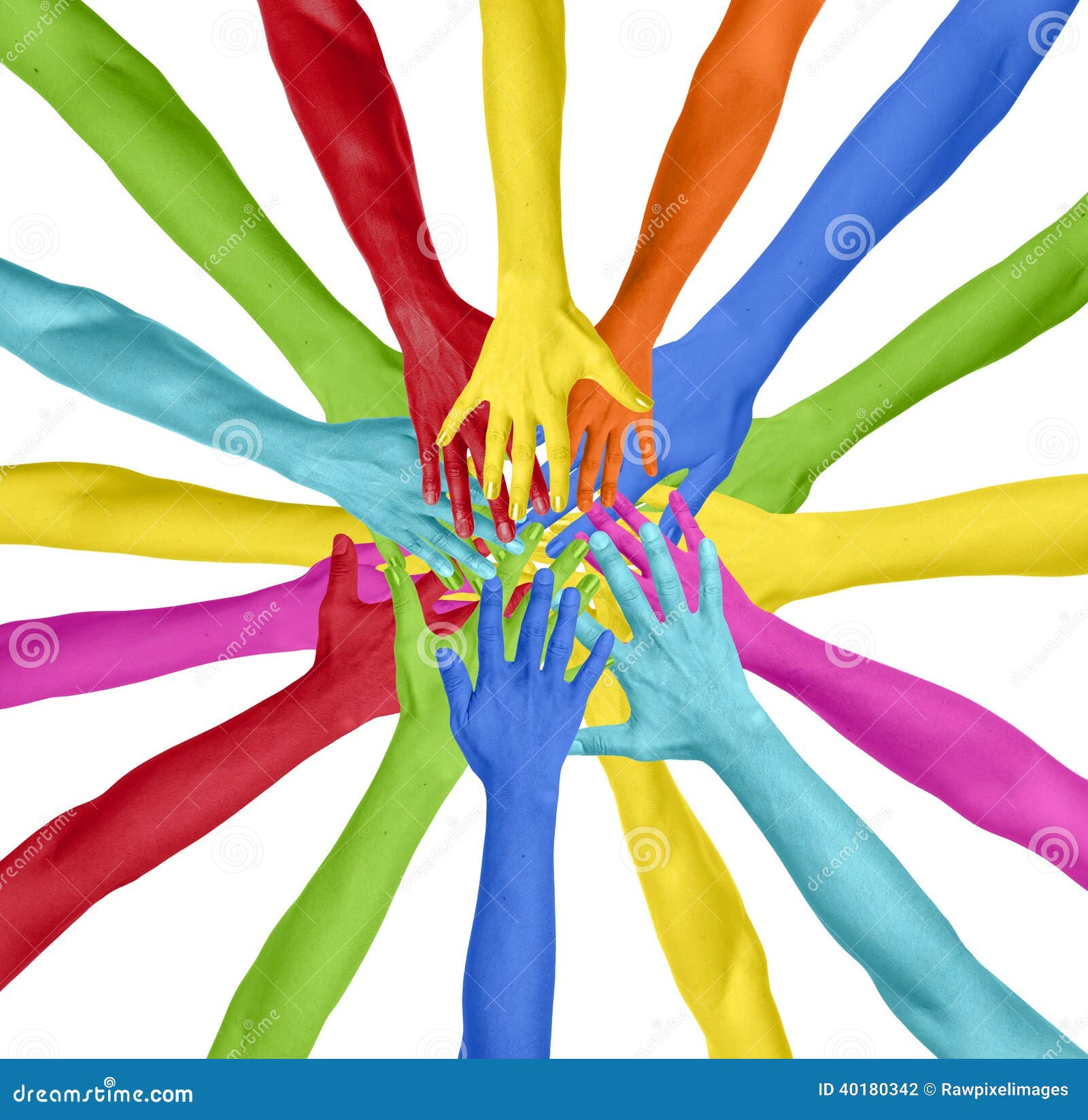 Colorful Hands Connected in a Circle Stock Photo - Image of community ...