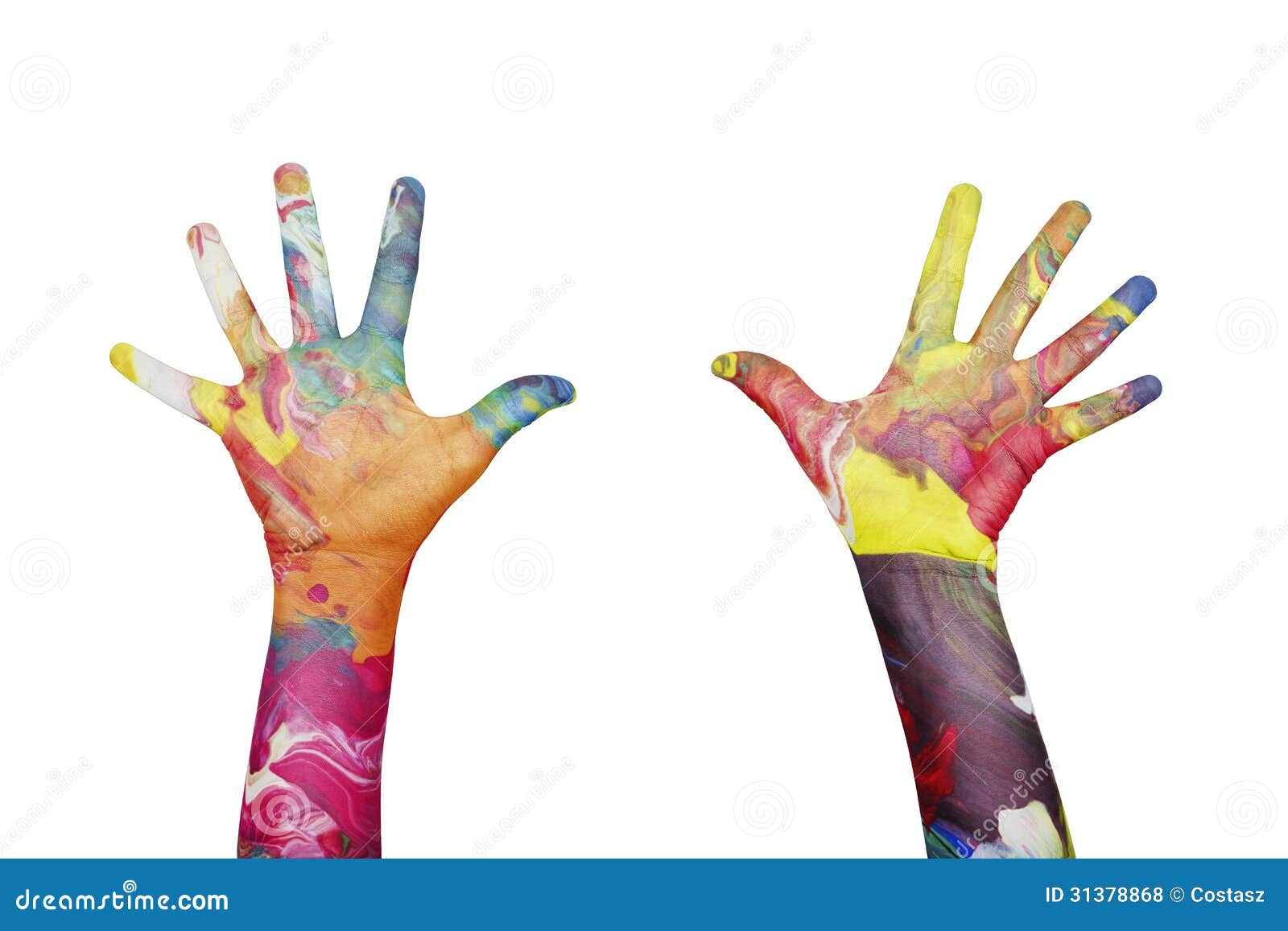Colorful hands stock photo. Image of leisure, child, colorful - 31378868