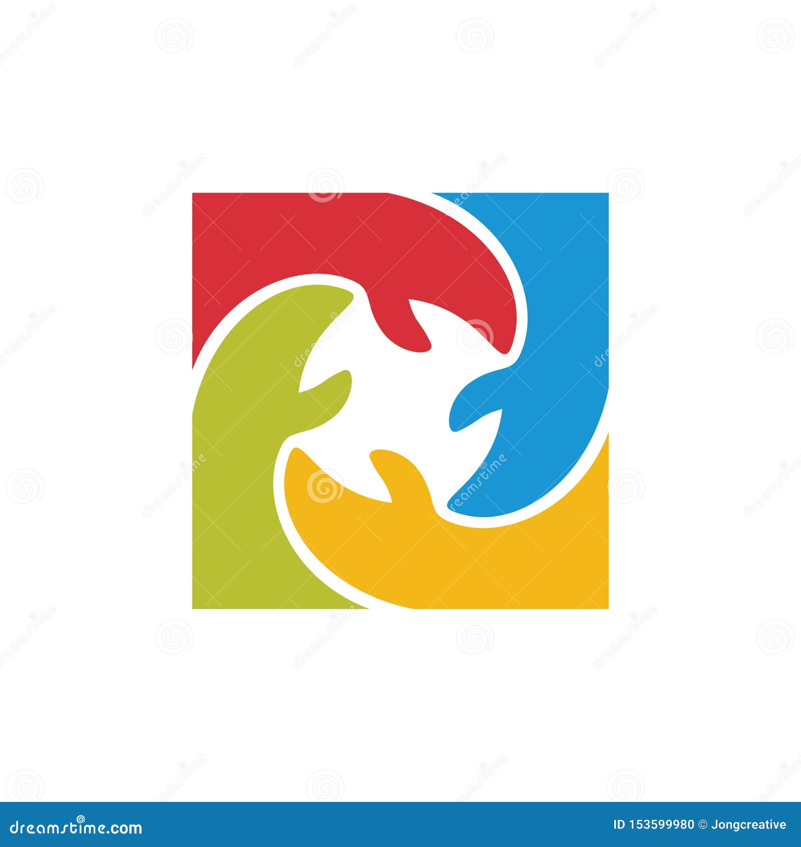Colorful Hands Group Team Collaboration Unity Logo Stock Vector ...